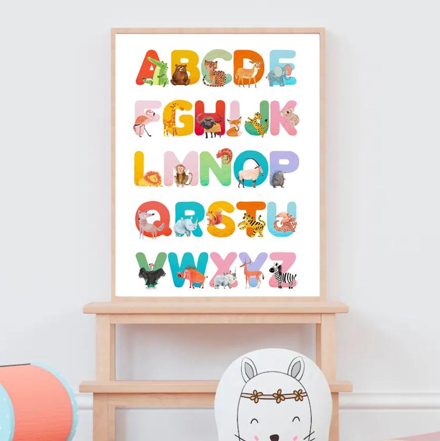 Animal ABC Alphabet, Illustration for Kids Nursery and Baby Room ...