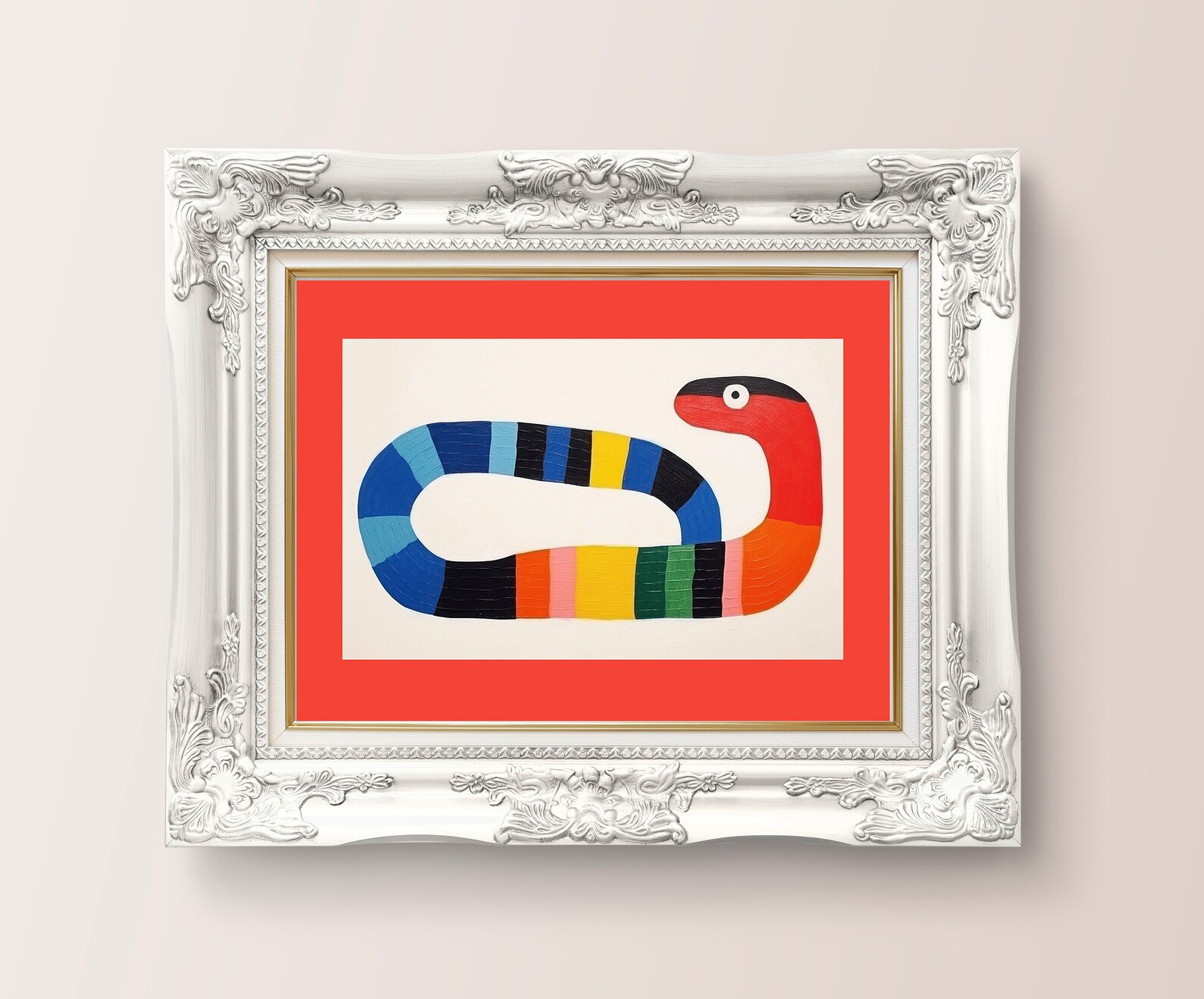 Snake, Colorful Snake Art Print, Abstract Snake Art Print, Eclectic ...