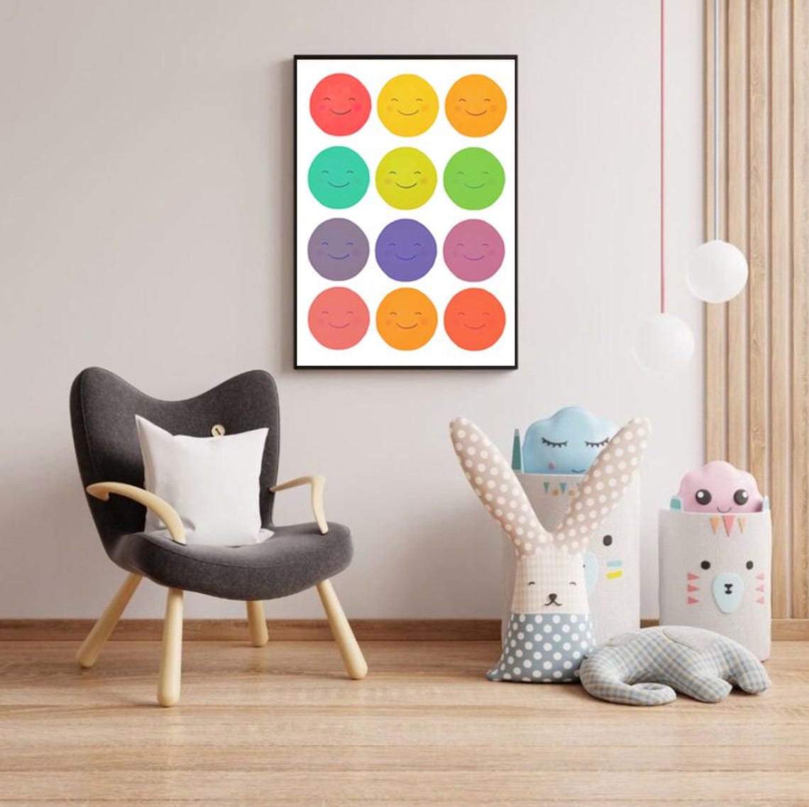 Smiley Face Poster, Retro Kids Decor, Classroom Posters, Happy Face ...