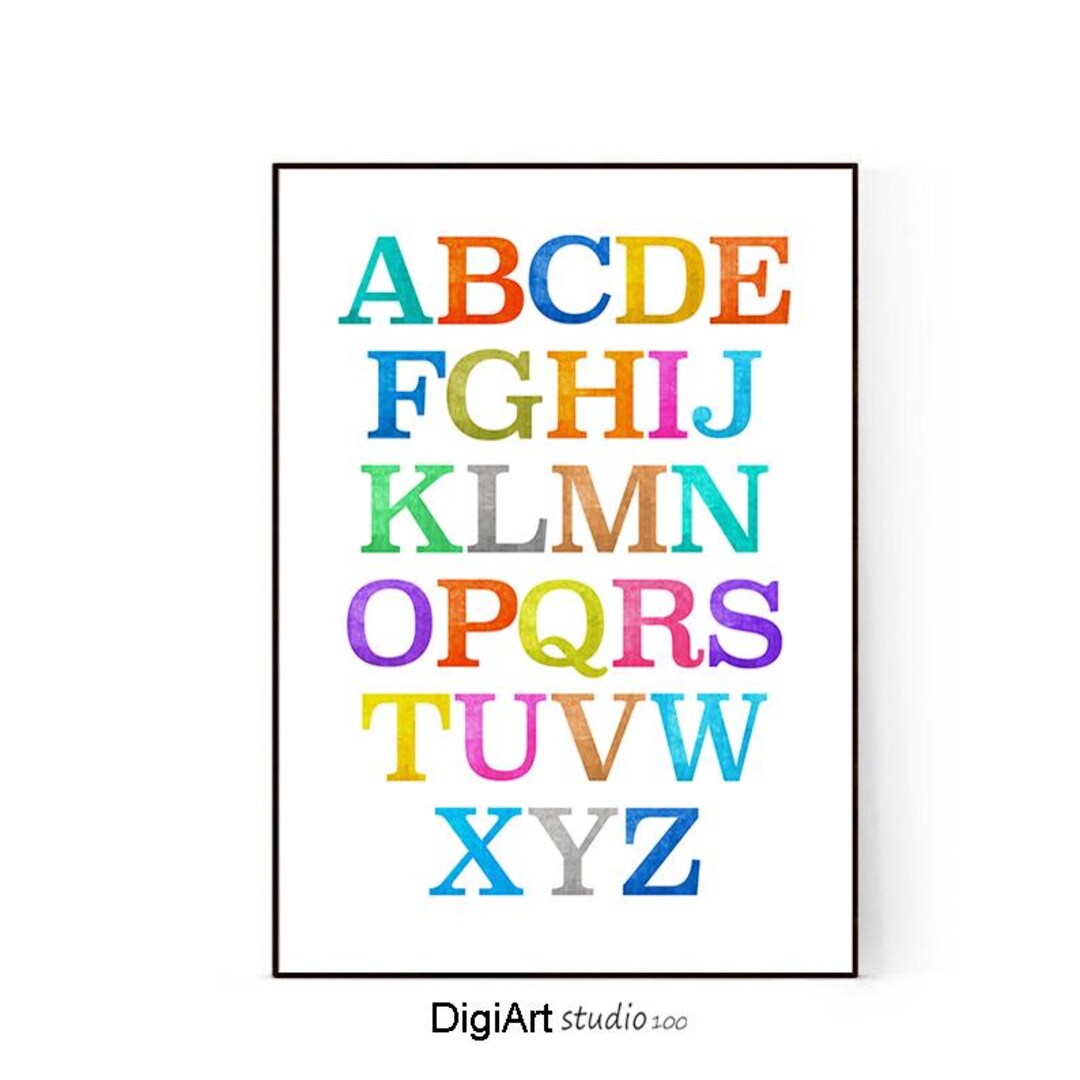 Alphabet Wall Art-colorful ABC Print-educational Kids Decor-alphabet ...