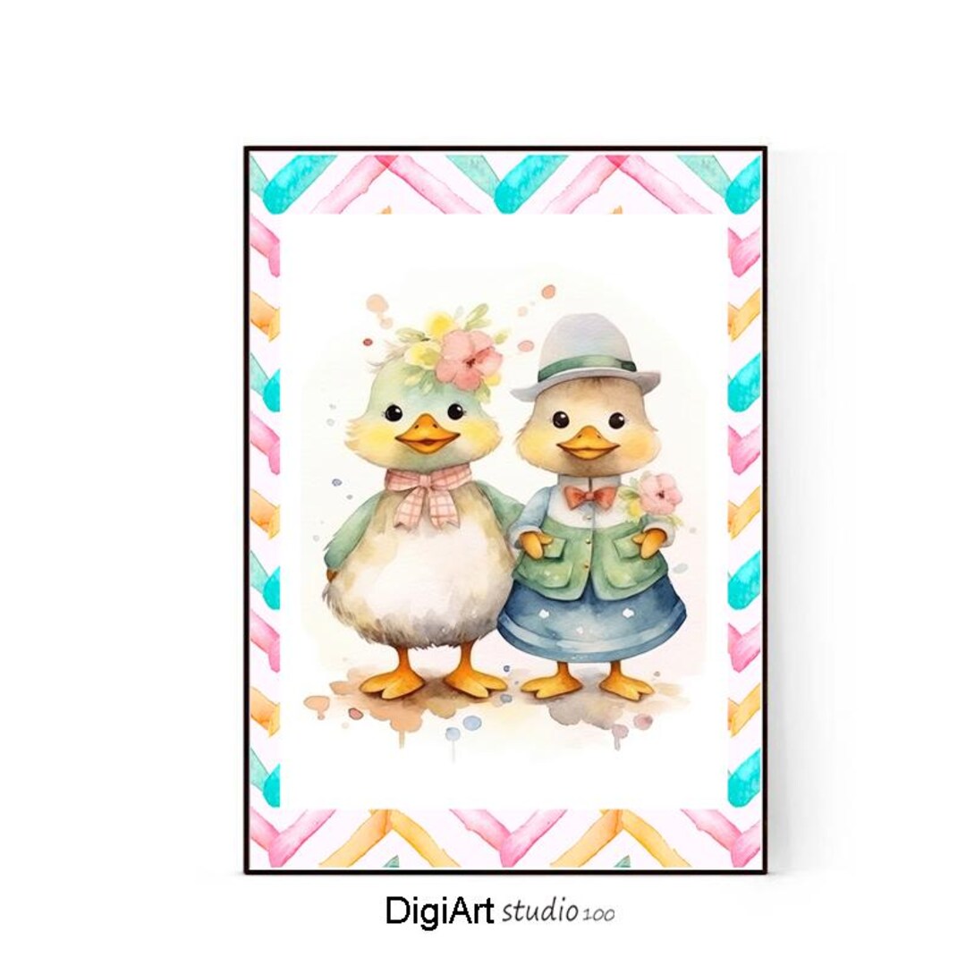 Ducks Print, Farm Animal Poster, Ducks Printable for Nursery Wall Art ...