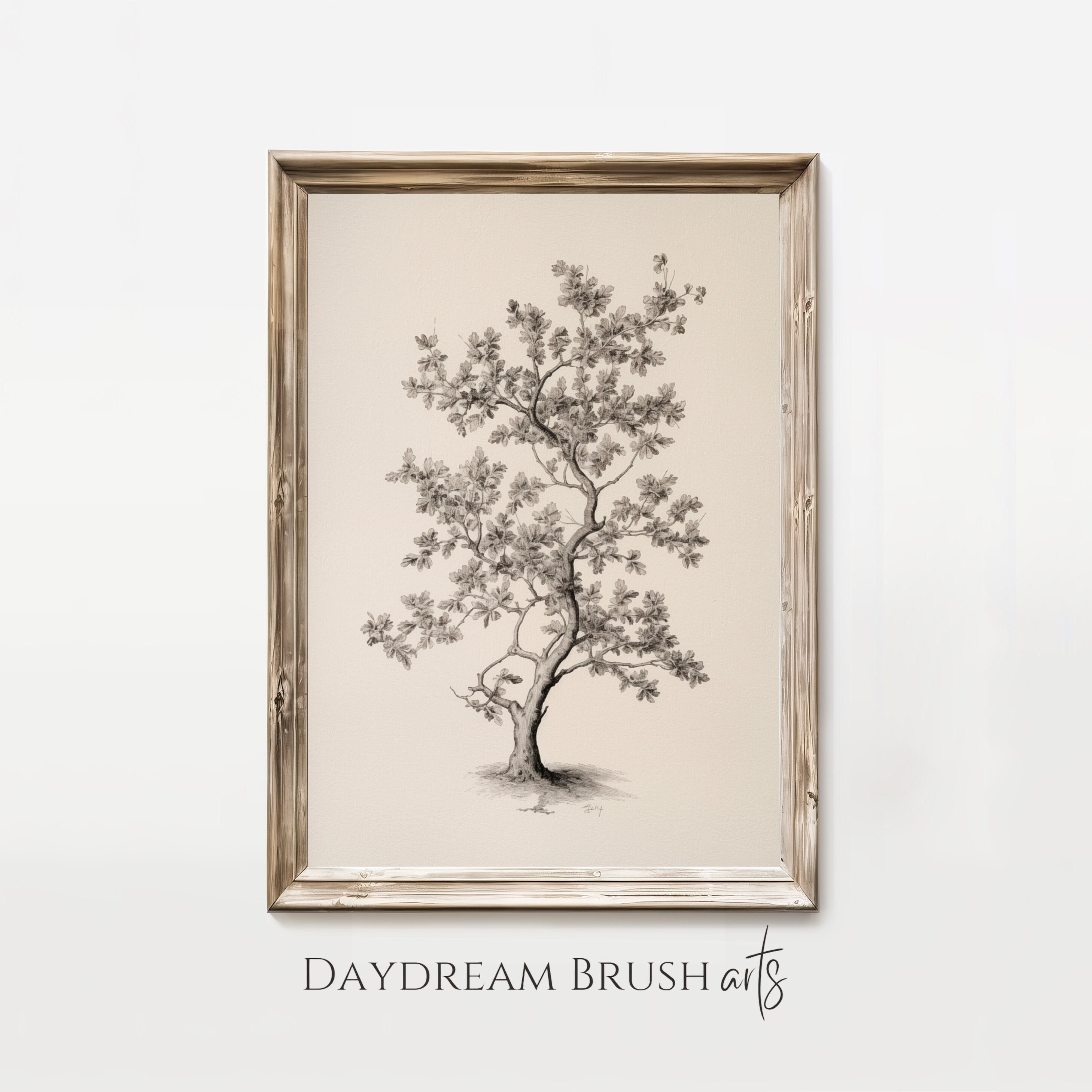 Printable Tree Branch Pencil Drawing Vintage Pencil Sketch Art Print ...