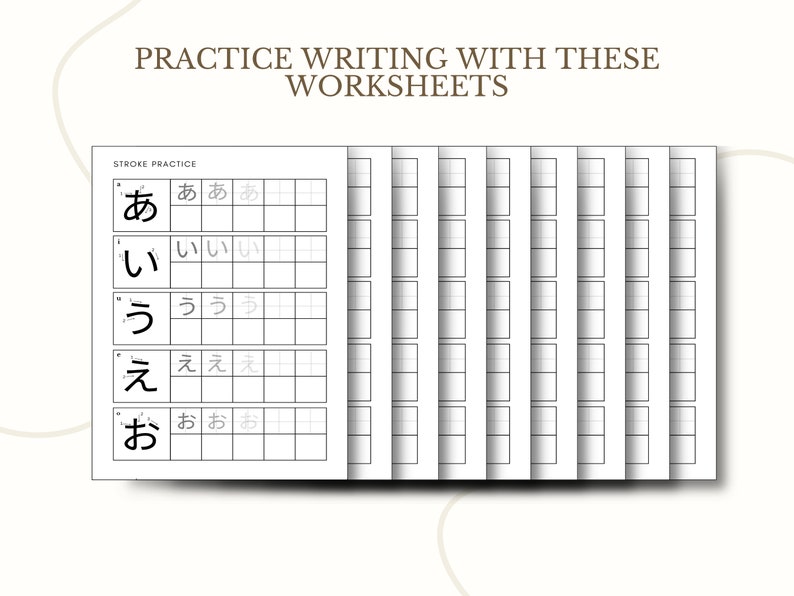 Learn Japanese Hiragana Writing Practice Printable PDF Practice Sheets ...