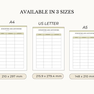 Synonyms and Antonyms List Printable | Language Learning Worksheet ...