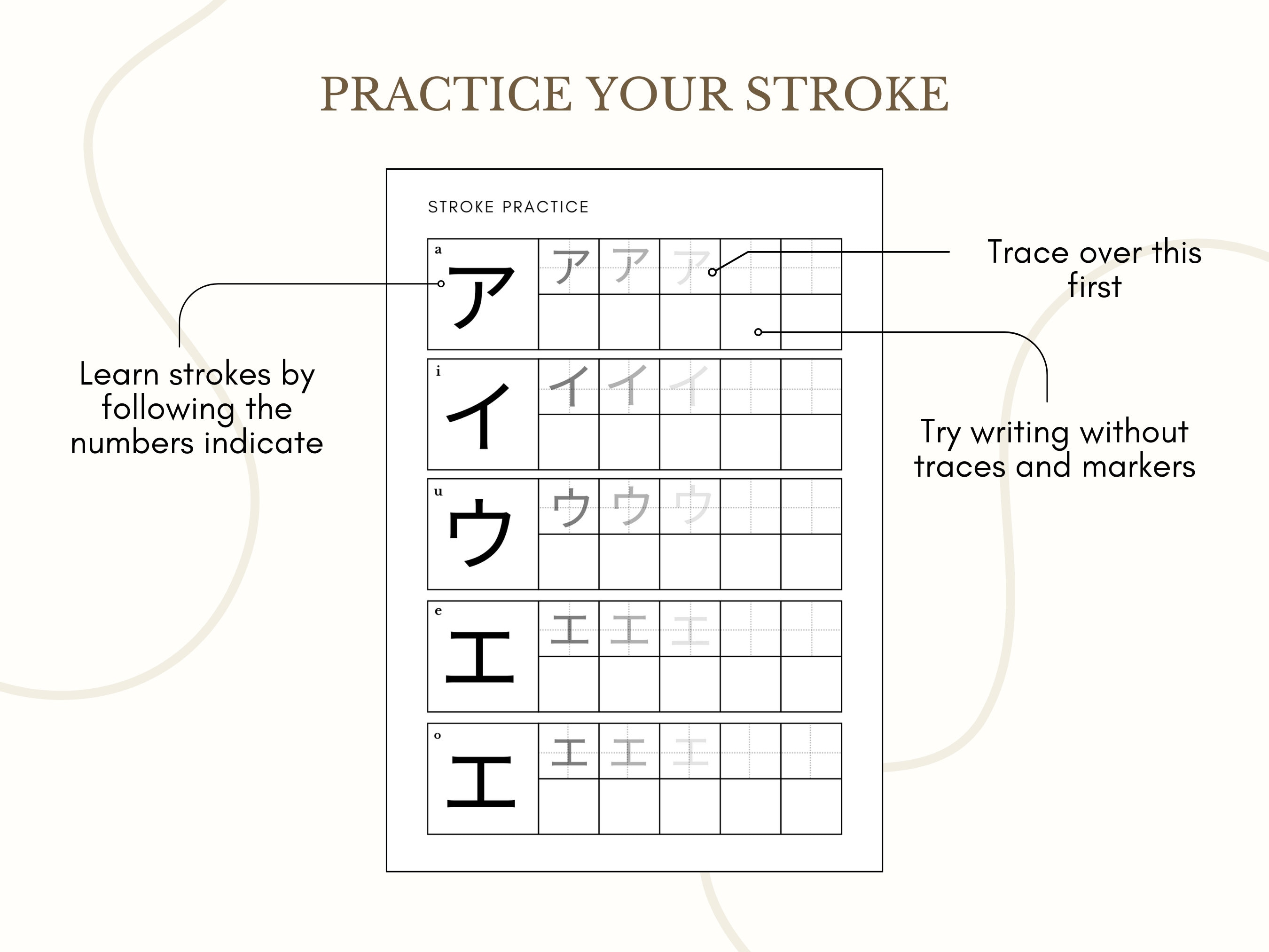 Learn Japanese Katakana Writing Practice Printable PDF Practice Sheets ...