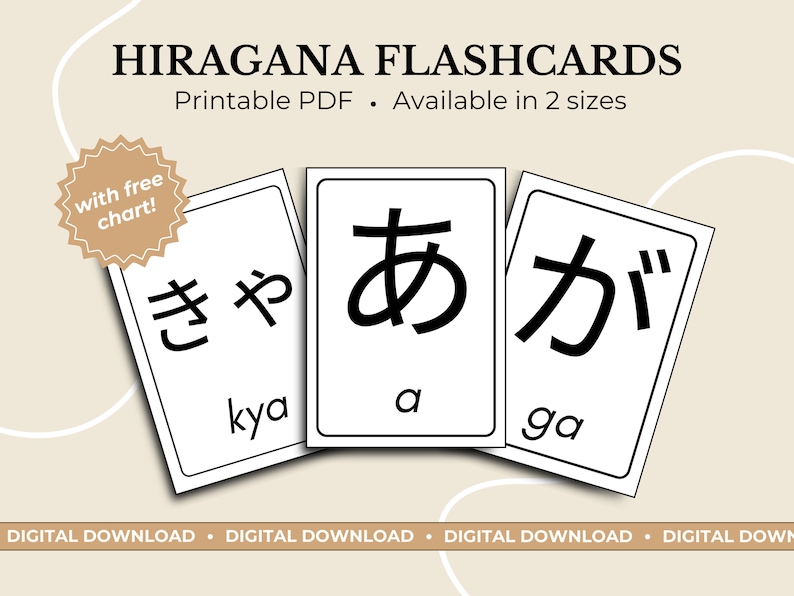 Hiragana Flashcard Japanese Alphabet Study Bilingual Resources Language ...