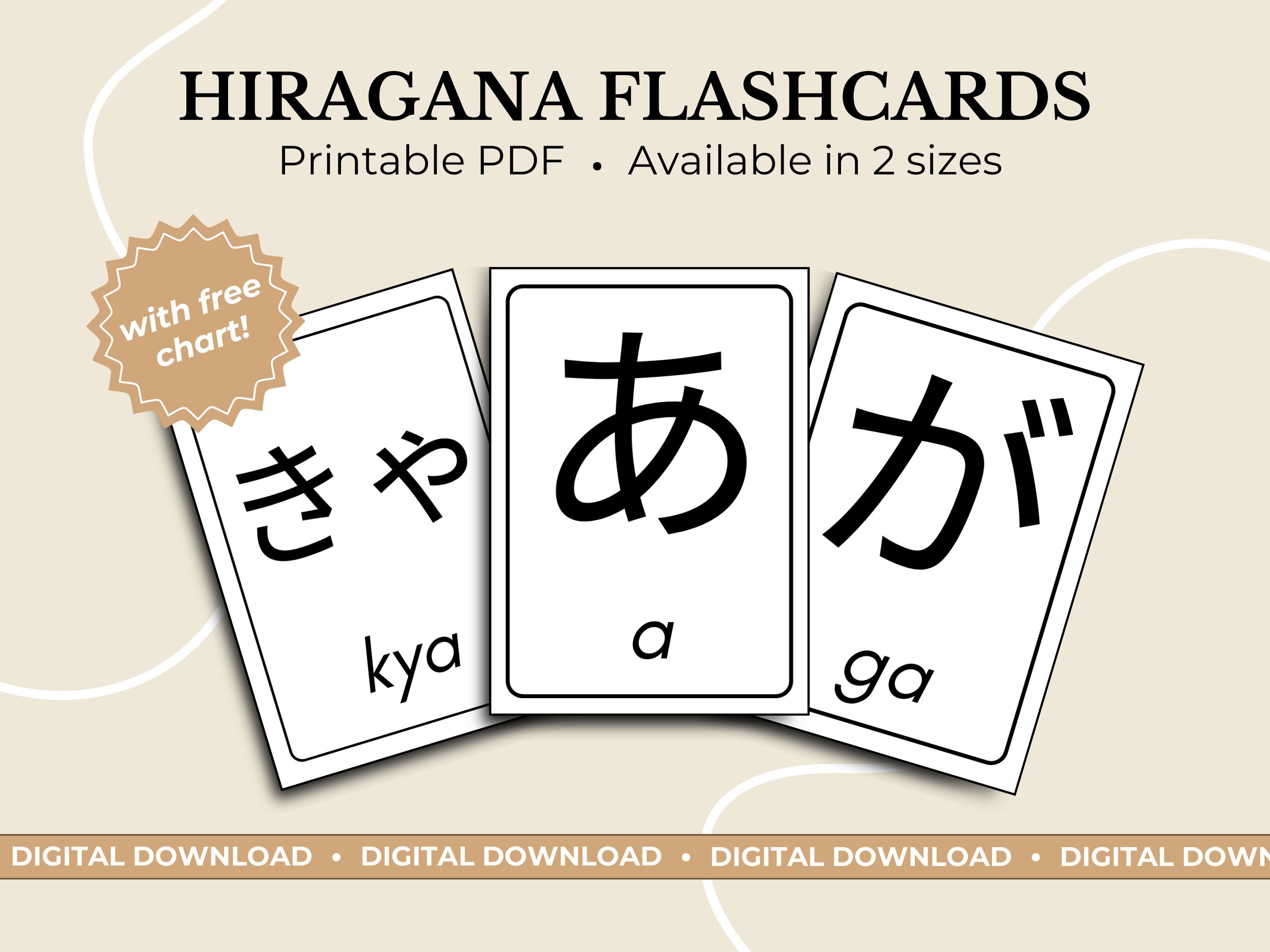 Hiragana Flashcard Japanese Alphabet Study Bilingual Resources Language ...