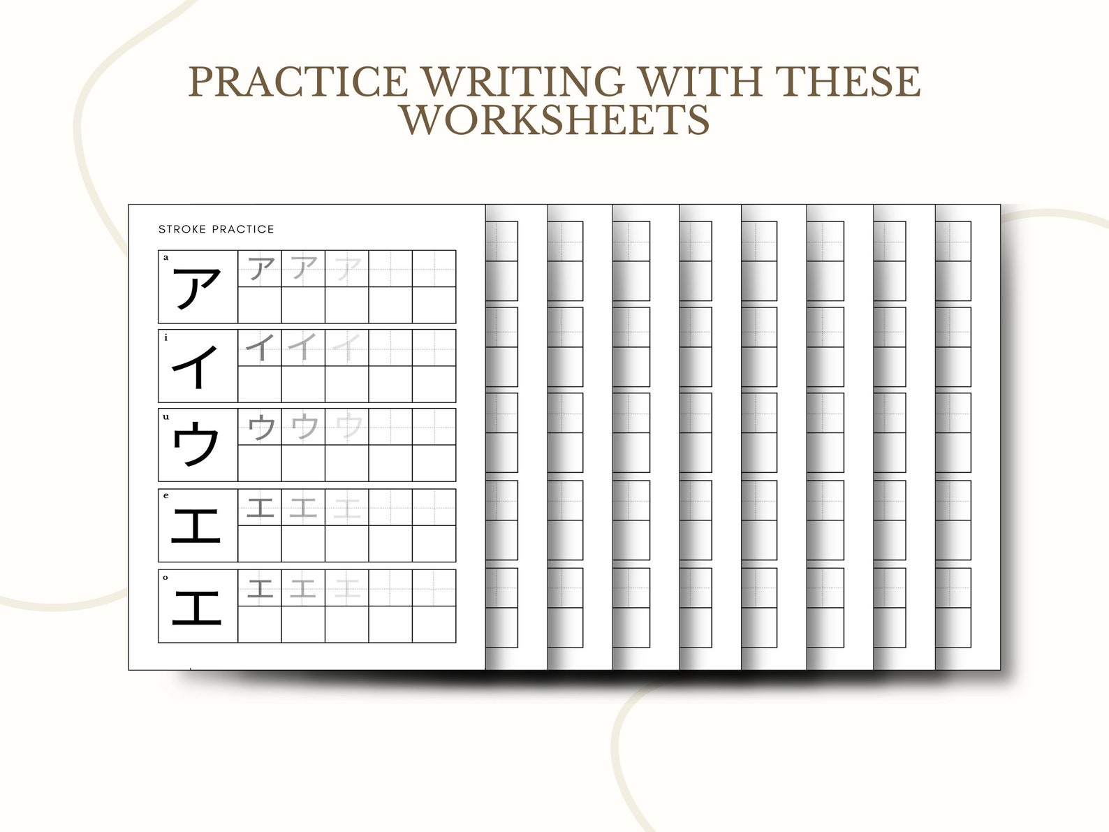 Learn Japanese Katakana Writing Practice Printable PDF Practice Sheets ...
