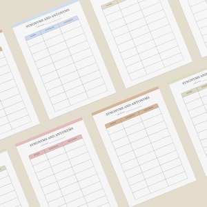 Synonyms and Antonyms List Printable | Language Learning Worksheet ...