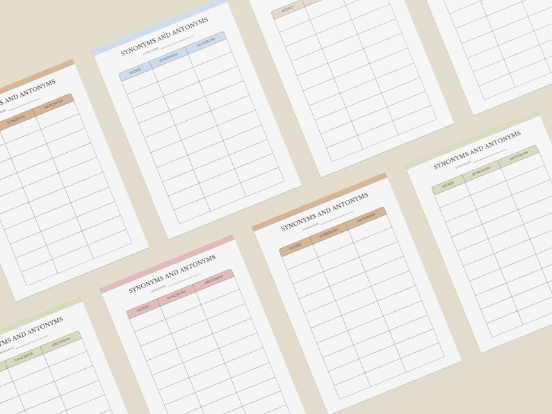 Synonyms and Antonyms List Printable | Language Learning Worksheet ...