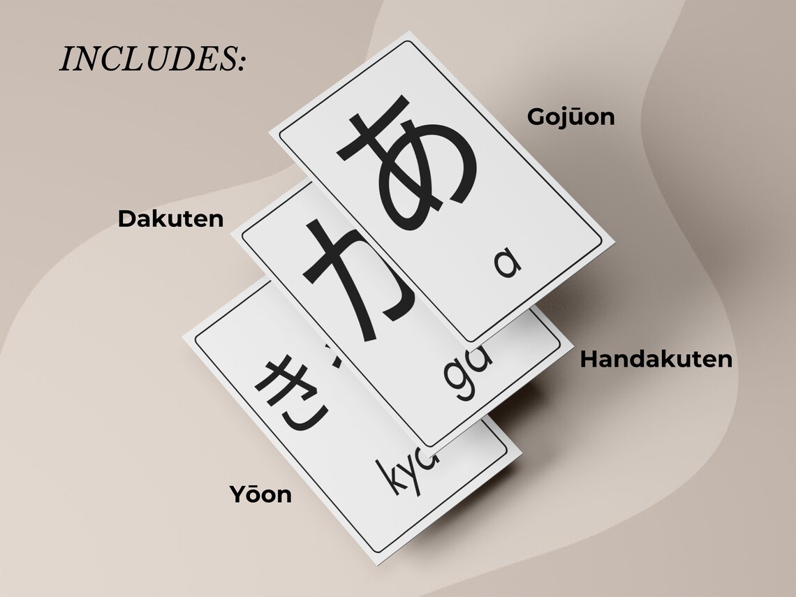 Hiragana Flashcard Japanese Alphabet Study Bilingual Resources Language ...