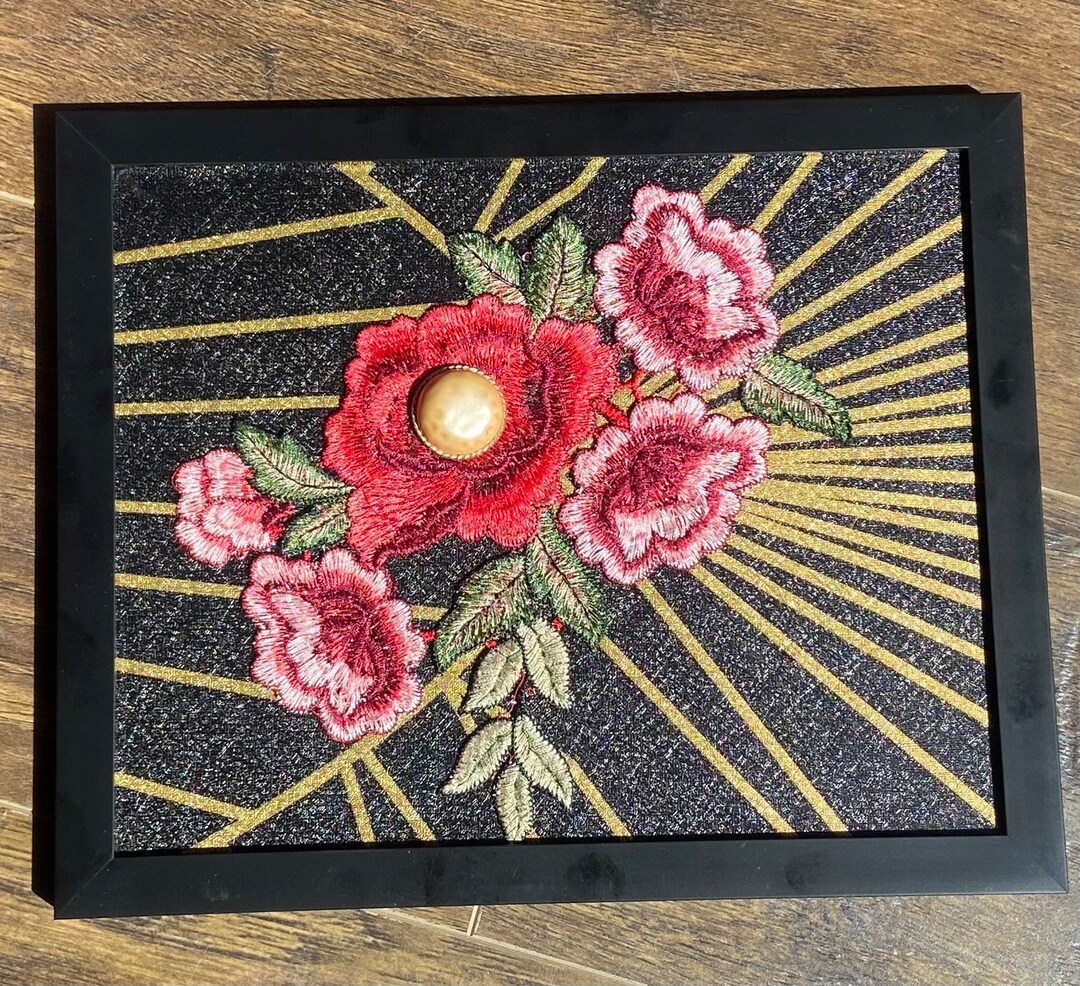 Red Rose Accent Piece With Vintage Adornment - One-of-a-kind ...