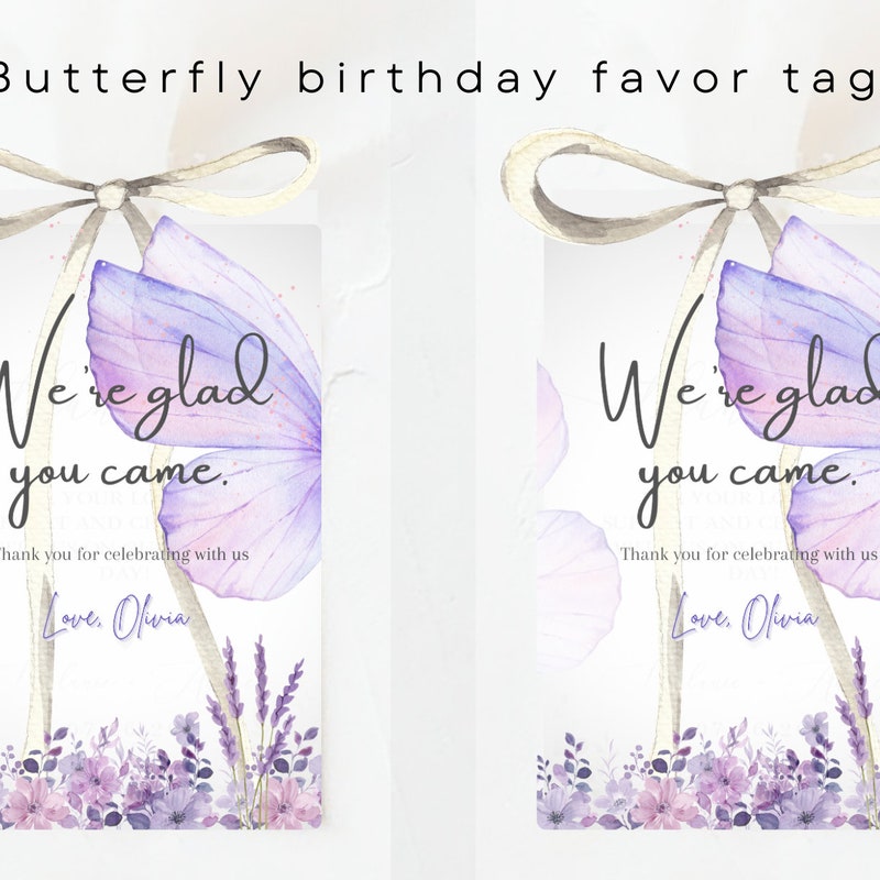 Butterfly Favor Tags - Etsy