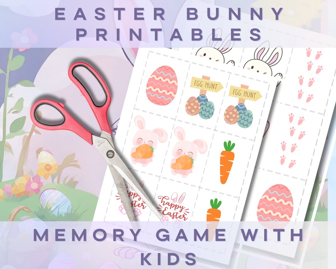 Easter Bunny Memory Game, Matching Activity, Toddler, Preschool, Easter ...