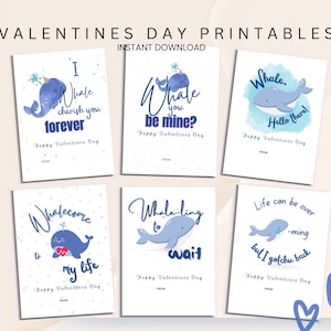 EDITABLE Printable Whale Valentines Cards, School Valentines Day Cards ...