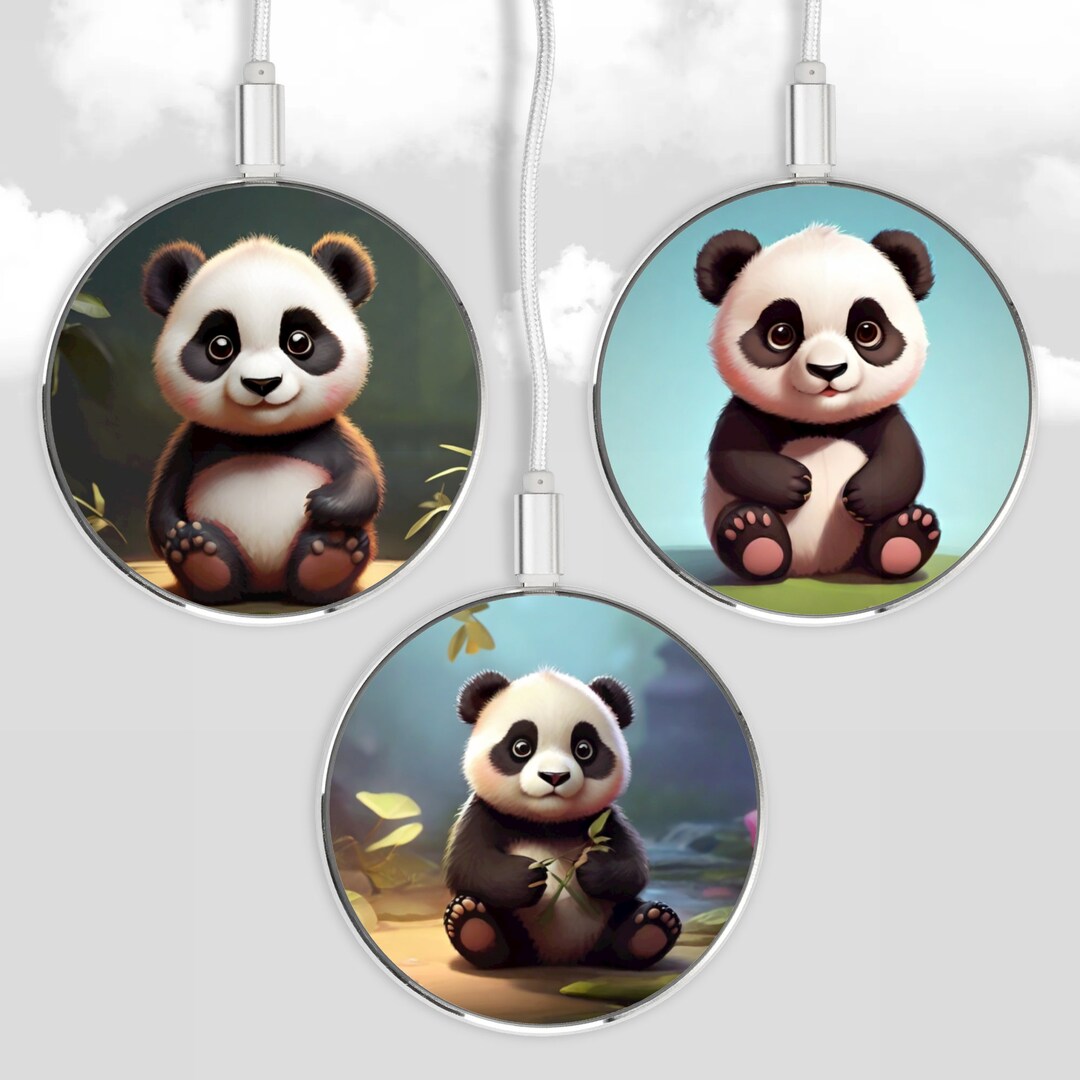 Cute Panda Wireless Charger Fast Charging Station for All QI Enabled ...