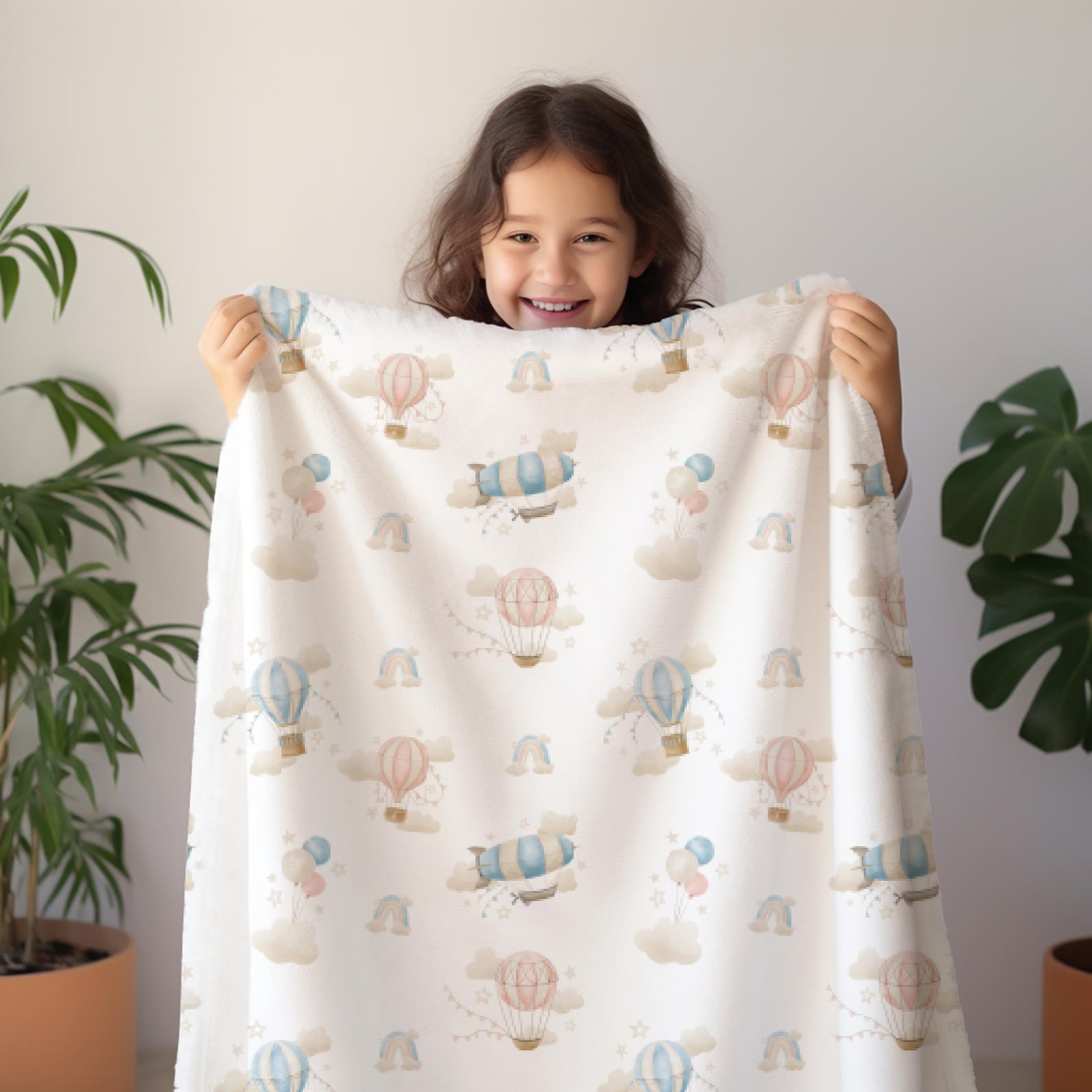 Hot Air Balloons Plush Blanket. Travel Nursery. Adventure Blanket. Baby ...