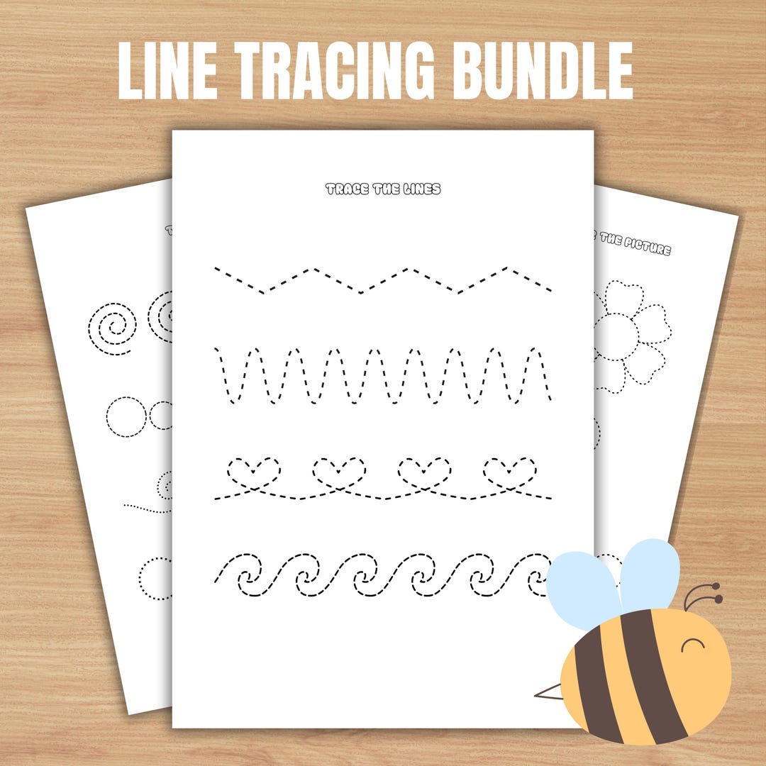 25 Tracing Worksheets for Kids | Printable Prewriting Practice | Fine ...