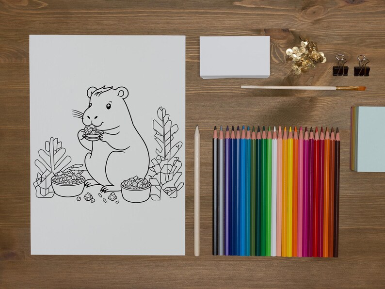 Cute Capybara Coloring Pages – Printable Animal Coloring Sheets for ...