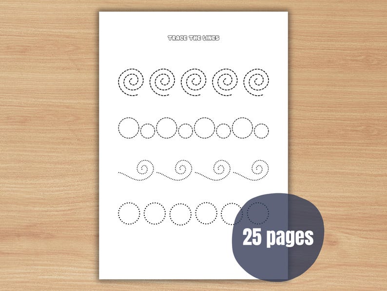 25 Tracing Worksheets for Kids | Printable Prewriting Practice | Fine ...