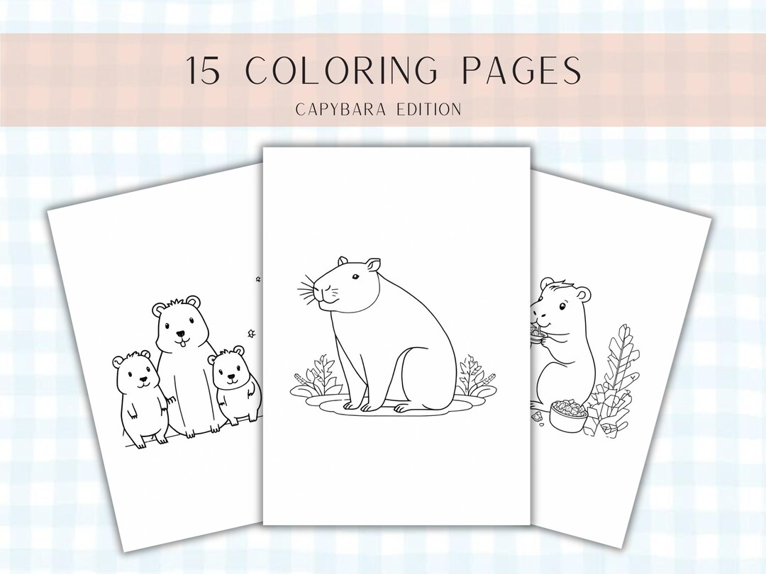 Cute Capybara Coloring Pages – Printable Animal Coloring Sheets for ...