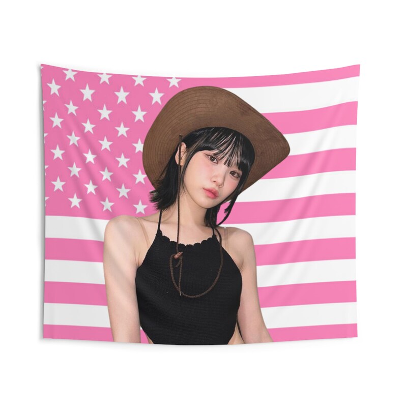 CHAEWON PINK Le Sserafim USA Flag Chae Won America Flag, Kpop Flag, Tapestry, Kpop Funny Meme ...