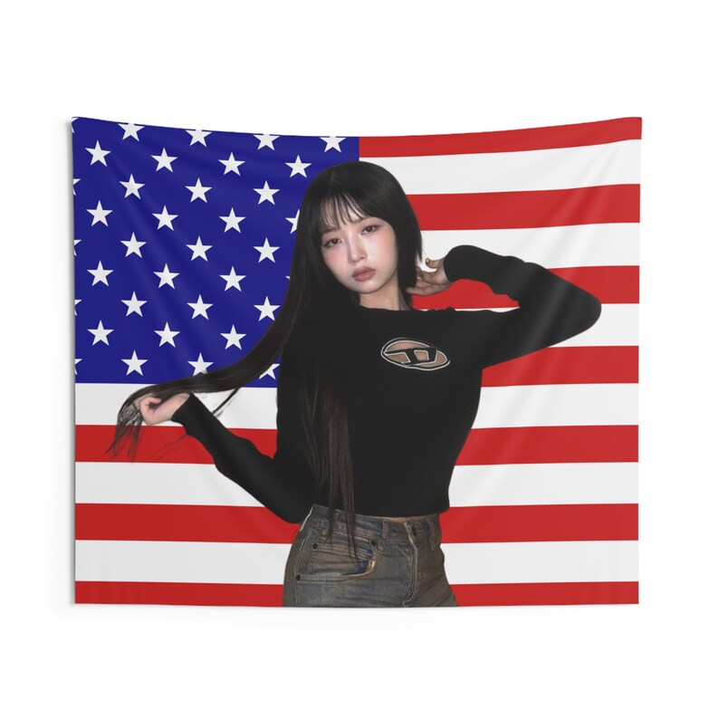IVE Rei USA Flag, America Flag Tapestry, Dive Kpop Merch, Kpop Merch ...