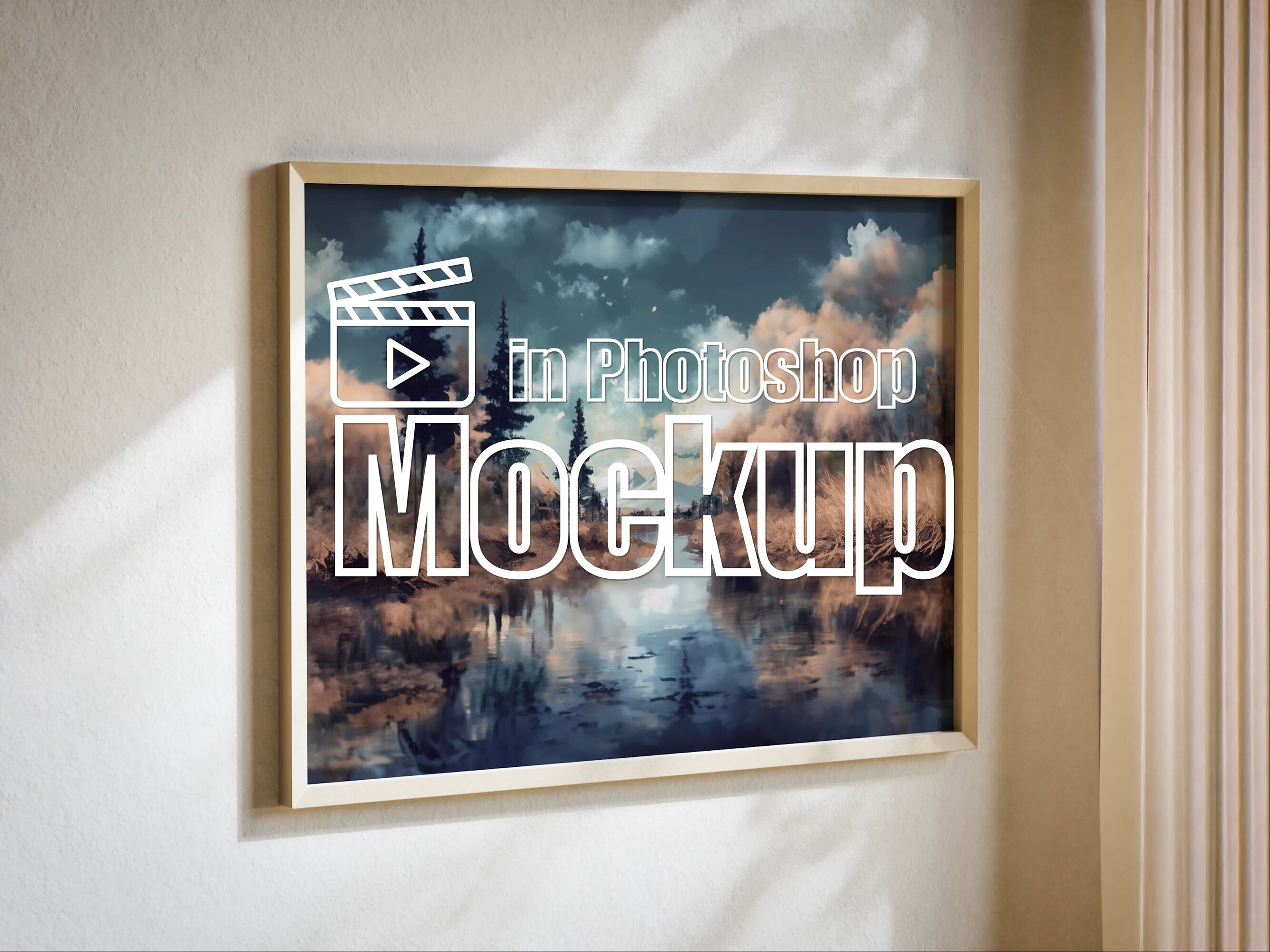 Video Frame Mockup, Animated Frame, Horizontal Frame Mockup, PSD Smart ...