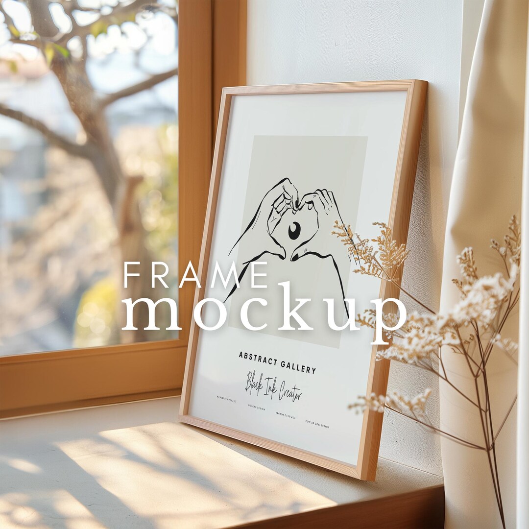 Vertical Frame Mockup Thin Wood Frame Mockup Elegant Frame Mockup ...