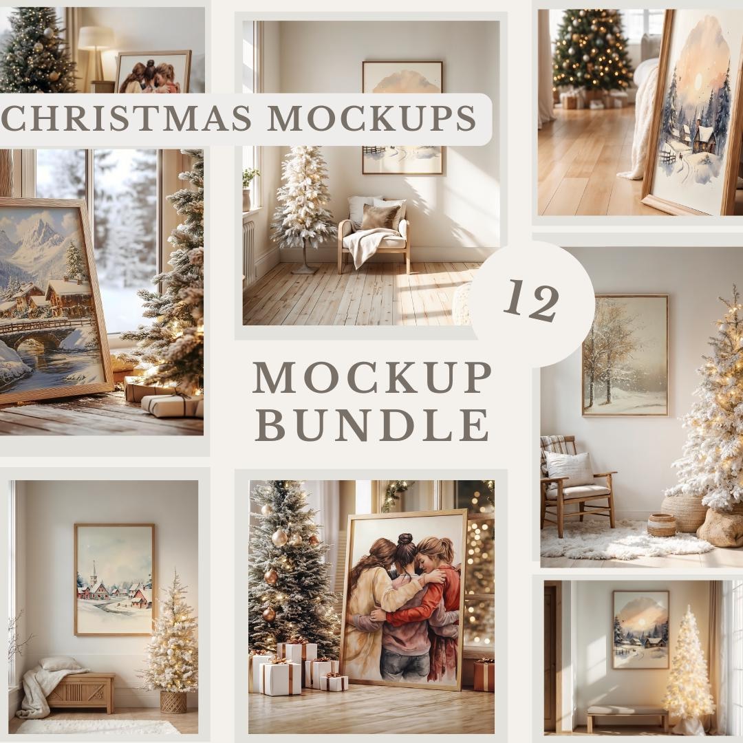 Christmas Mockup Bundle Frame Vertical Frame Mockup Detail View Mock up ...