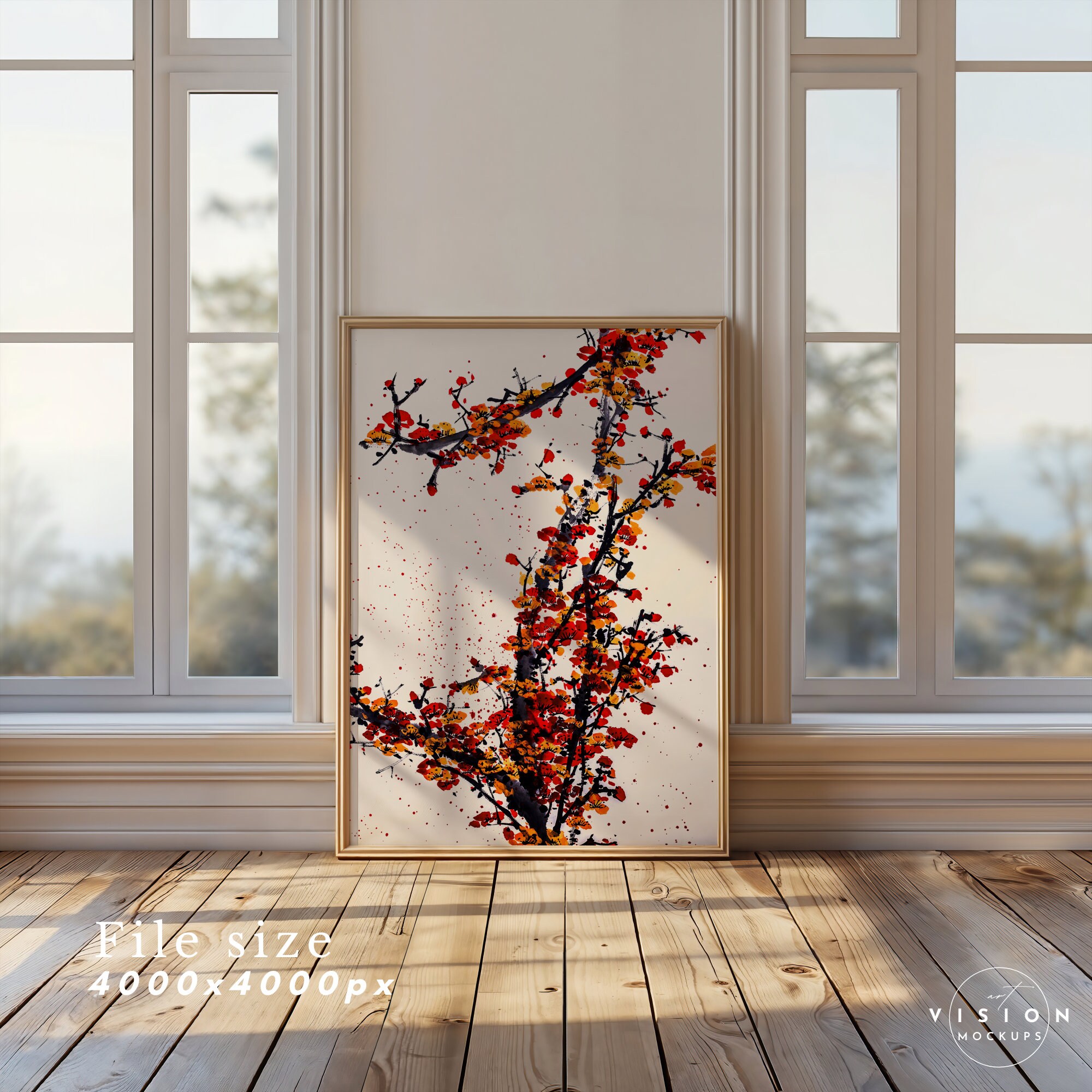 Frame Mockup on Floor | PSD Smart Object | ISO Frame Mockup | Frame ...