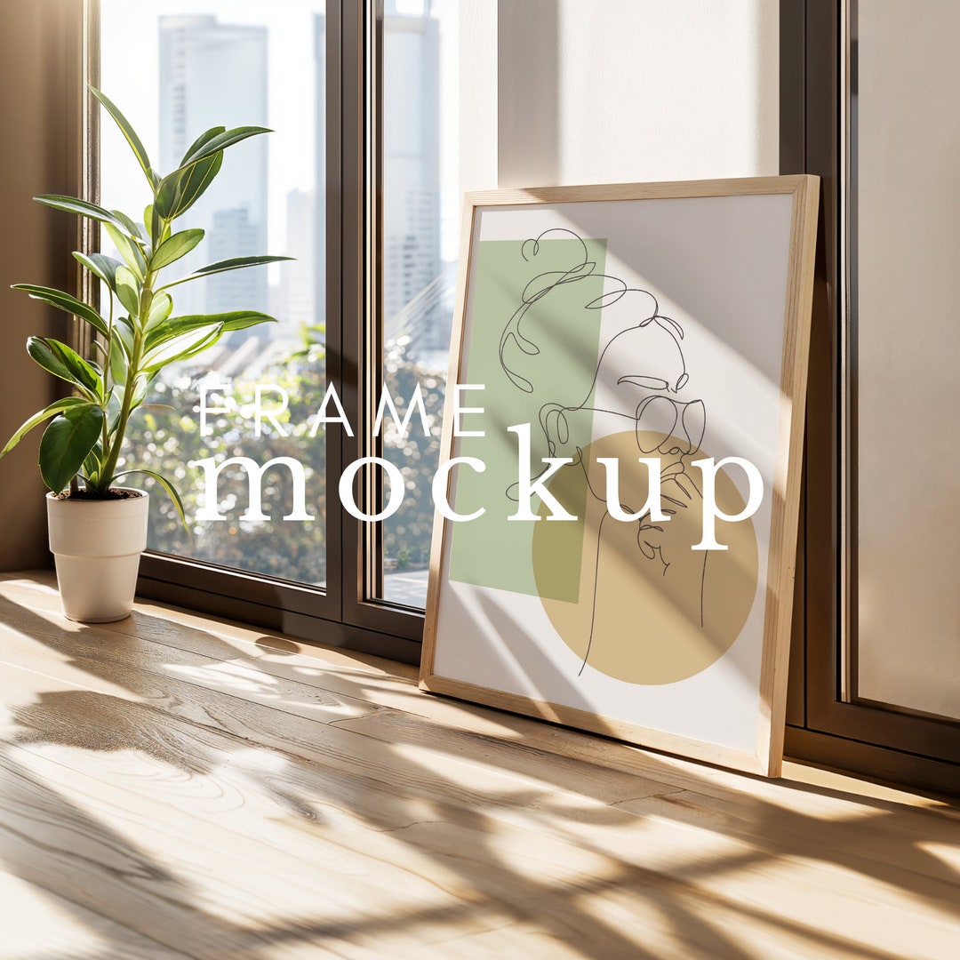 Frame Mockup Vertical Modern Thin Frame Mockup Poster Print Minimal ...