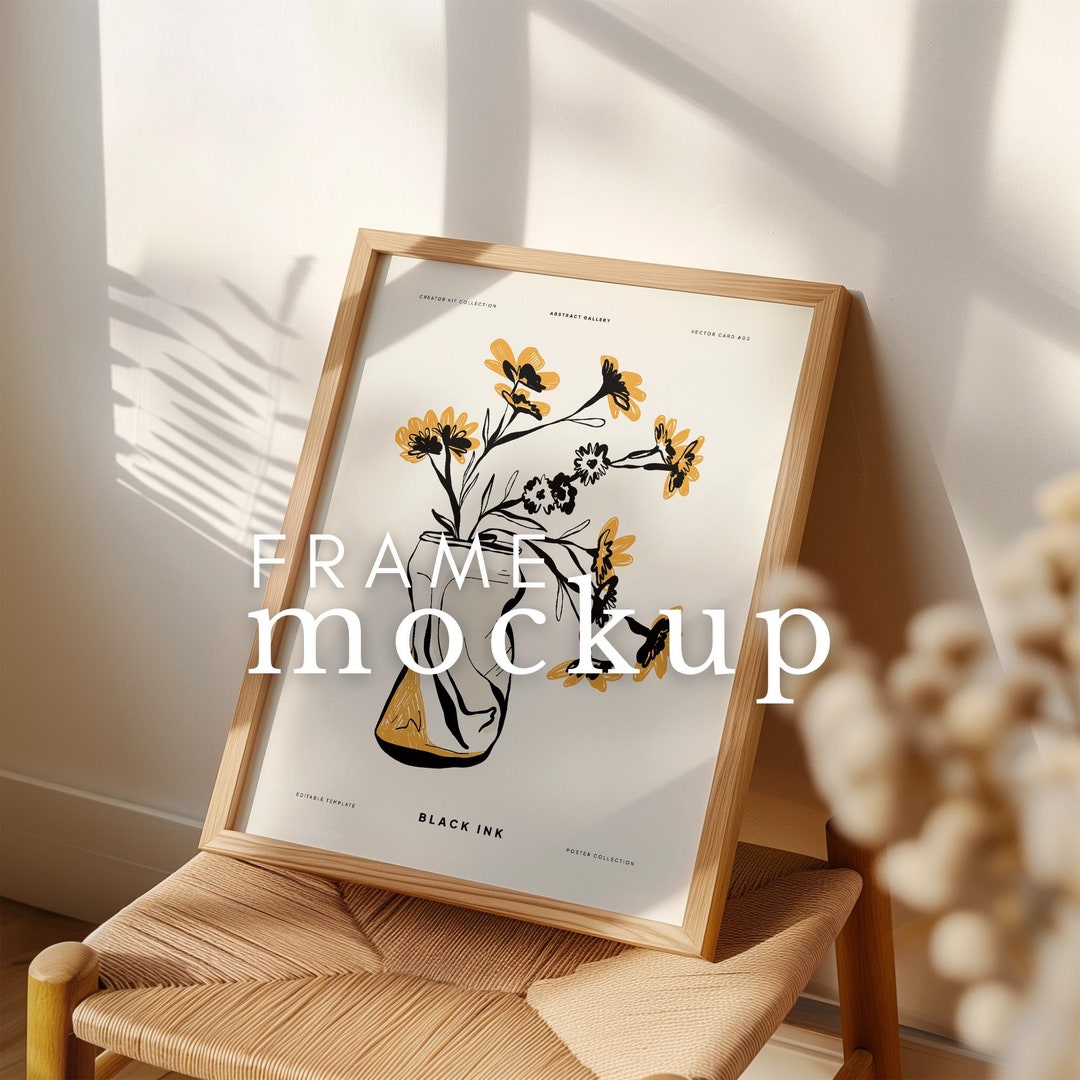 Frame on Chair Mockup ISO Frame Elegant Mockup PSD Photoshop Smart ...