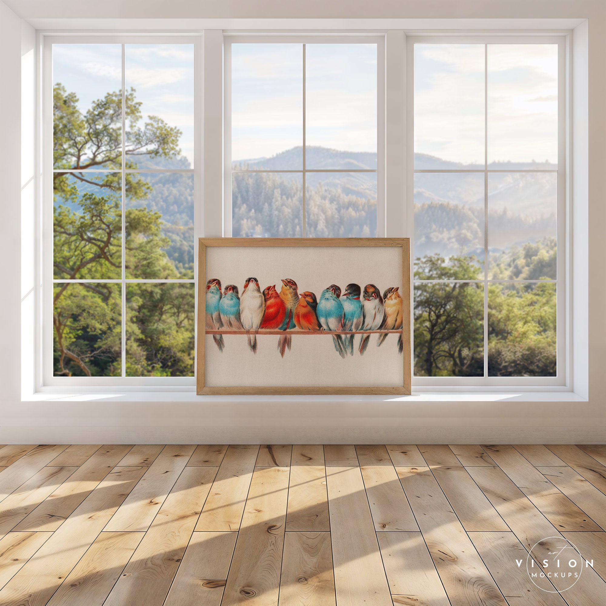 Horizontal Frame on Windowsill Mockup PSD Smart Object Interior Mockup ...
