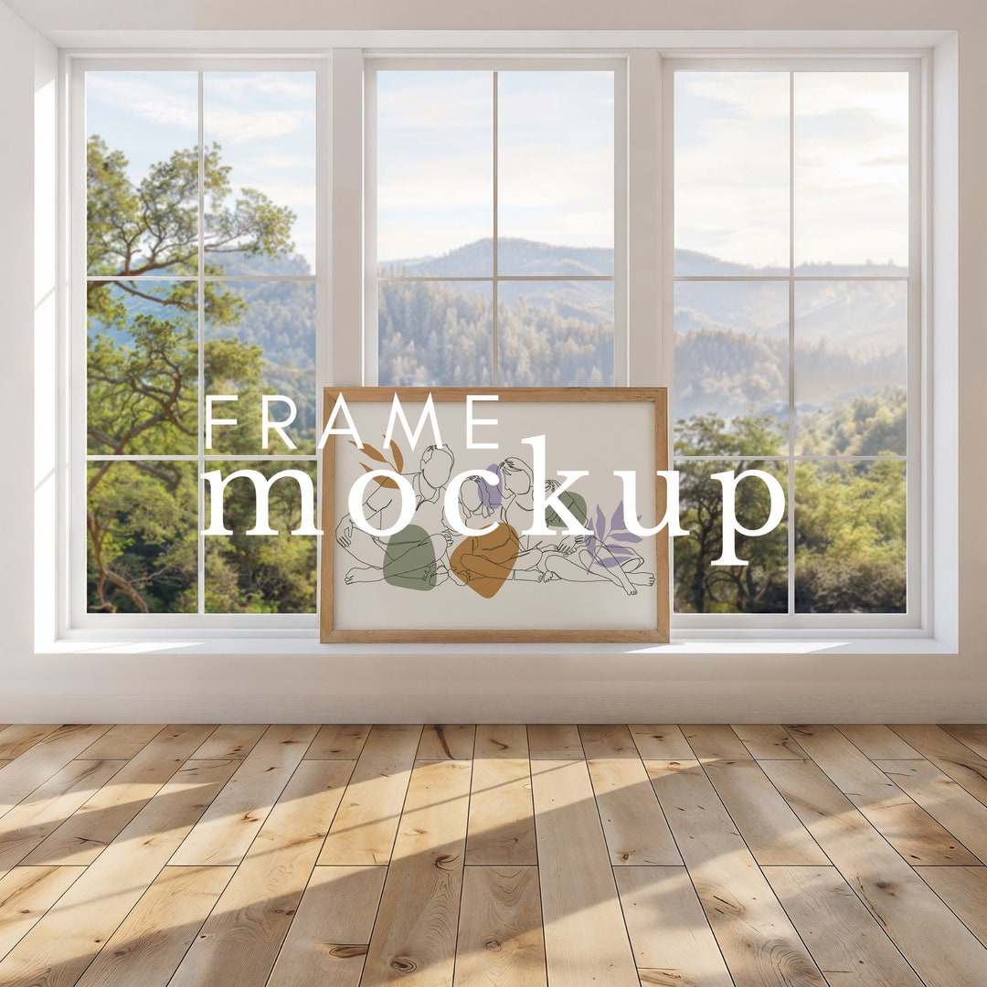 Horizontal Frame on Windowsill Mockup PSD Smart Object Interior Mockup ...