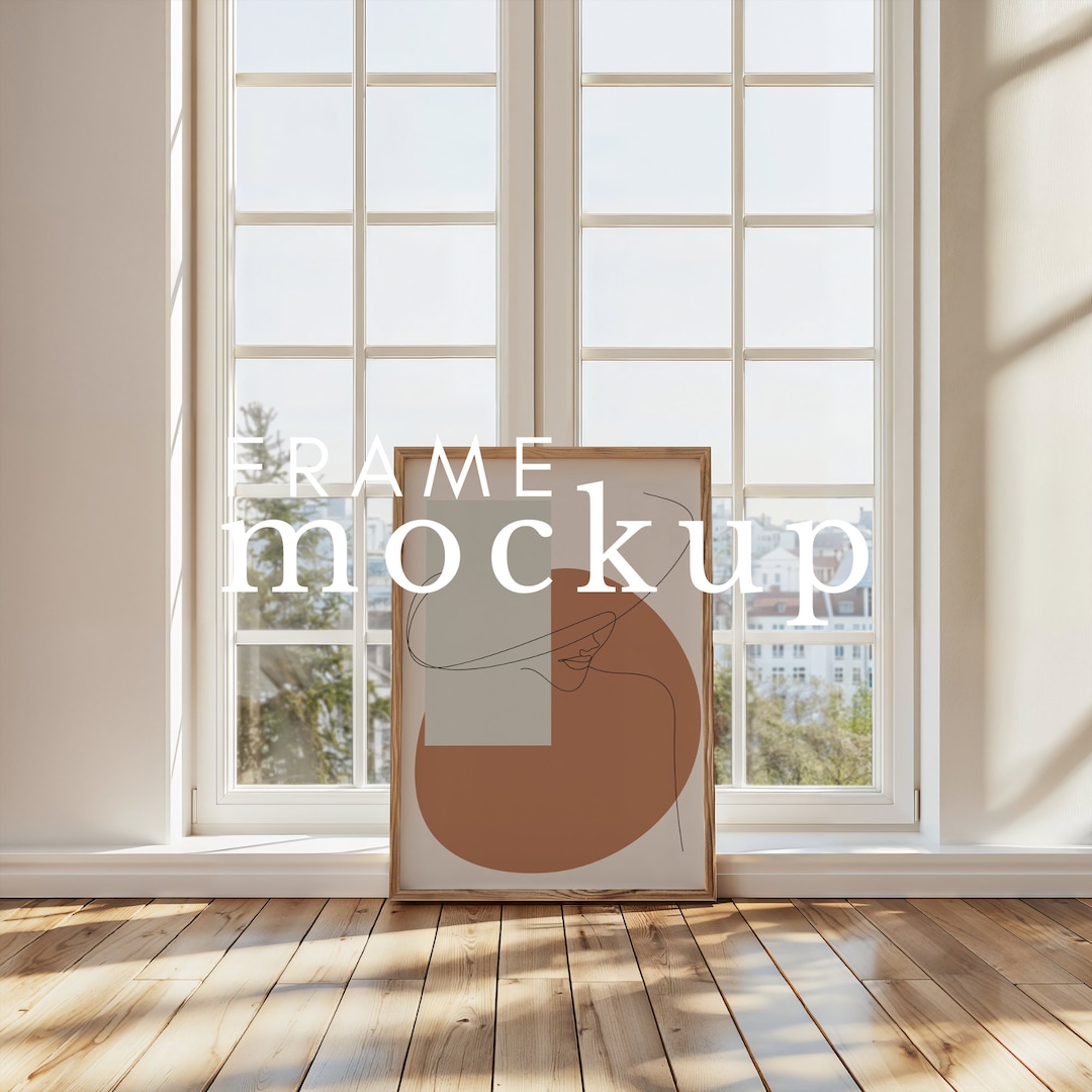 Frame Leaning on Window Mockup ISO Frame Mockup PSD Smart Object ...