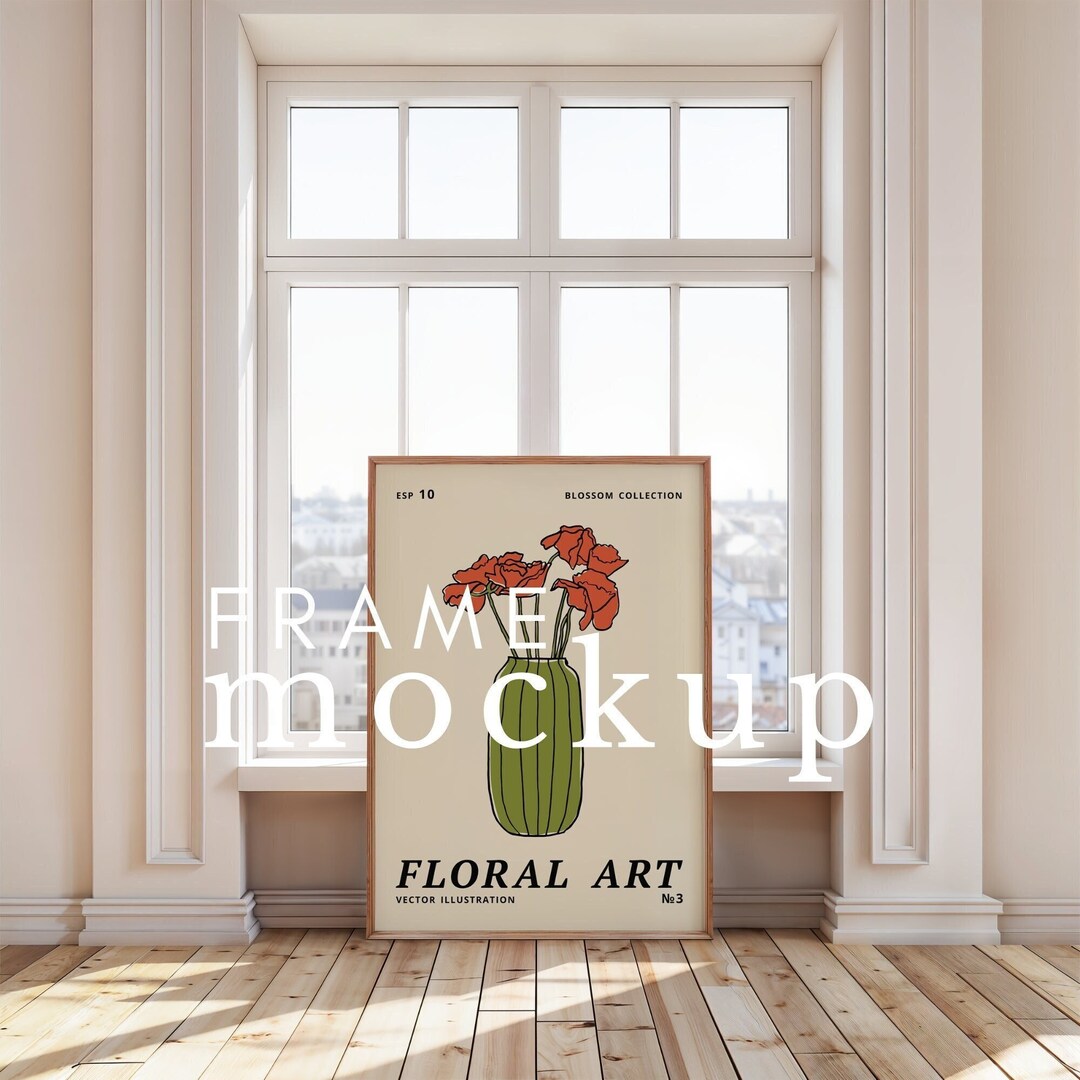 Frame Mockup Leaning on Windowsill ISO Frame Mockup PSD Smart Object ...