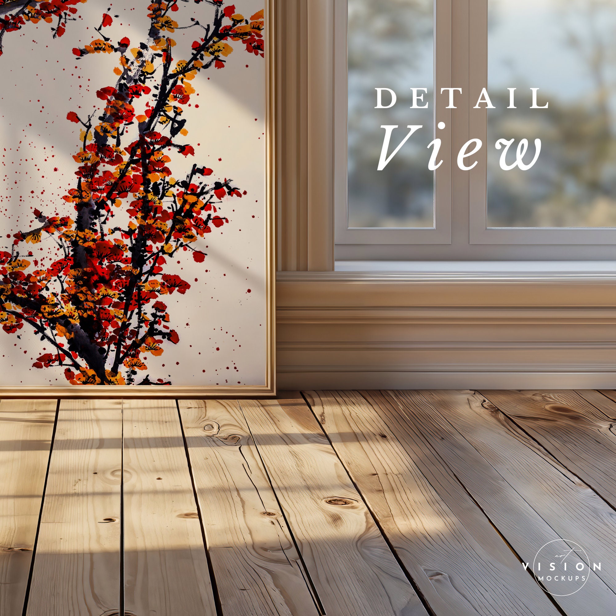 Frame Mockup on Floor | PSD Smart Object | ISO Frame Mockup | Frame ...
