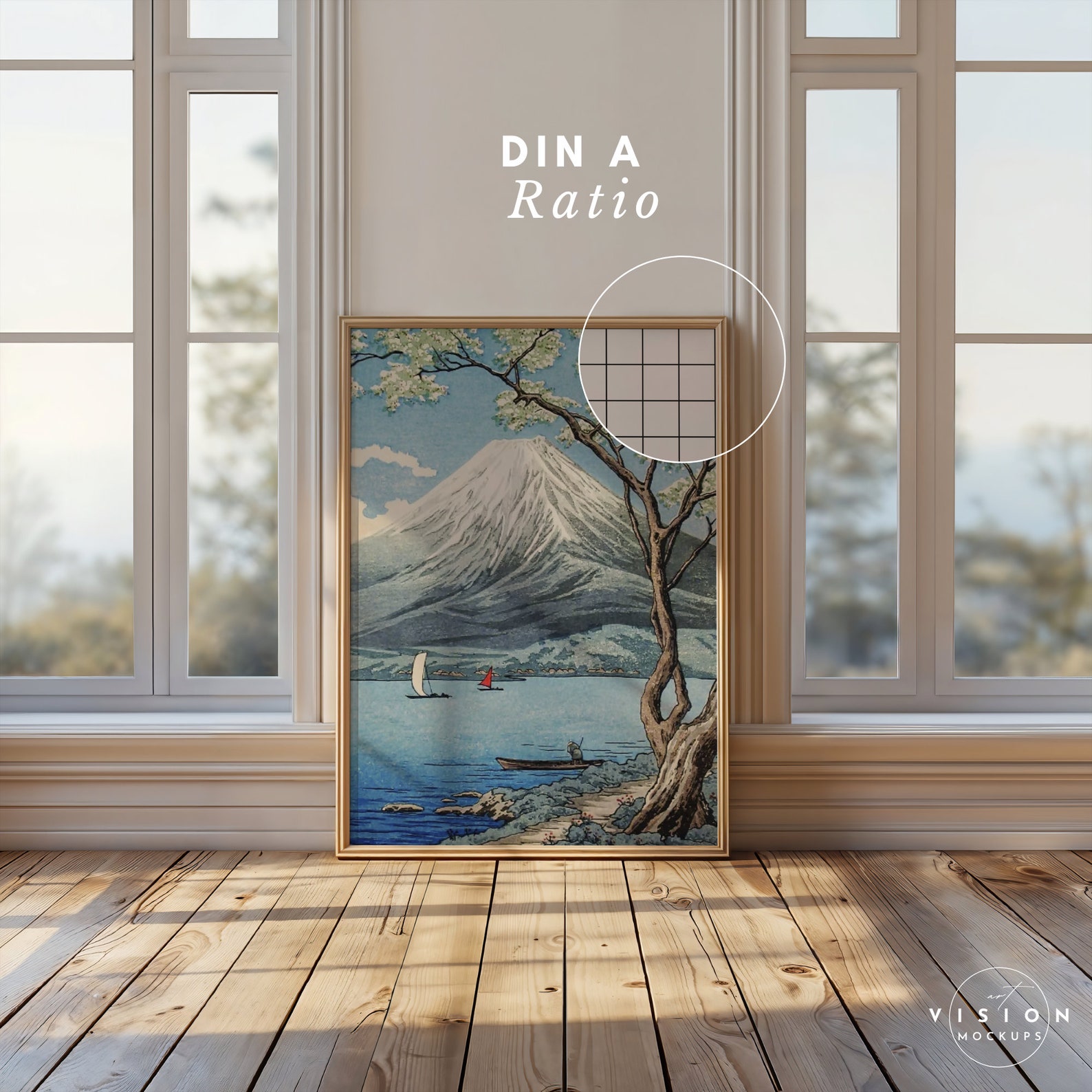 Frame Mockup on Floor | PSD Smart Object | ISO Frame Mockup | Frame ...