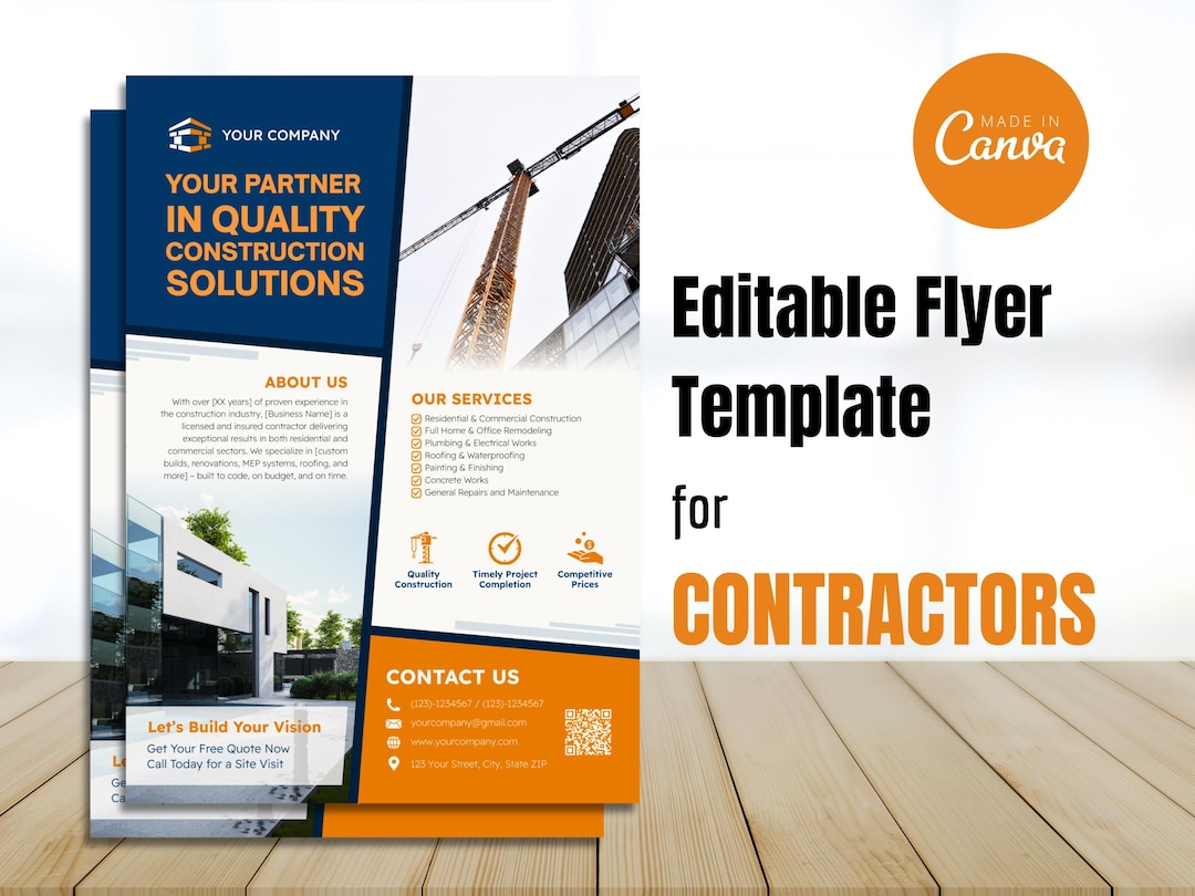 Construction Services Flyer Template | Flyer Templates for Contractors ...