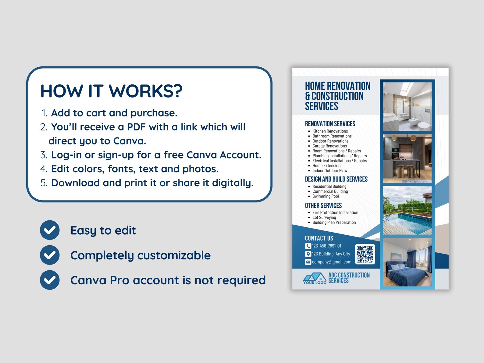 Flyer Templates for Contractors | Contractor Flyer | Home Renovation ...