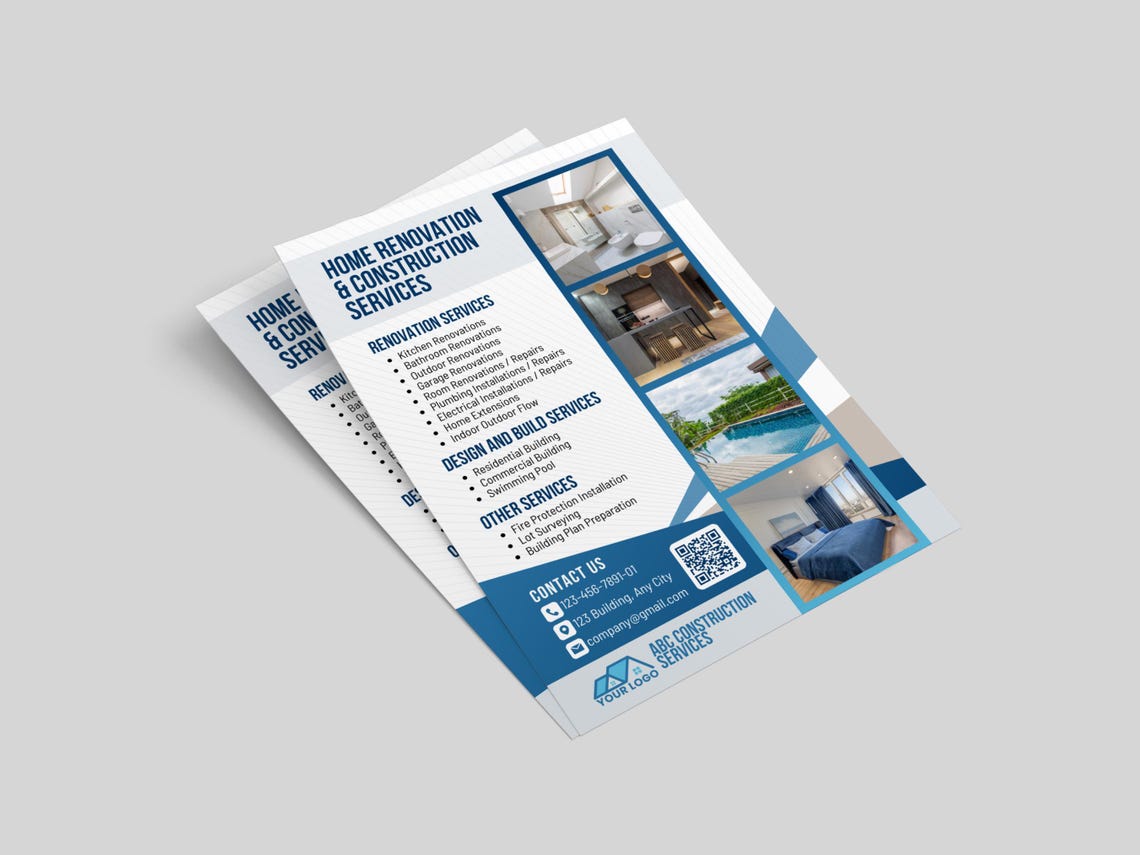 Flyer Templates for Contractors | Contractor Flyer | Home Renovation ...