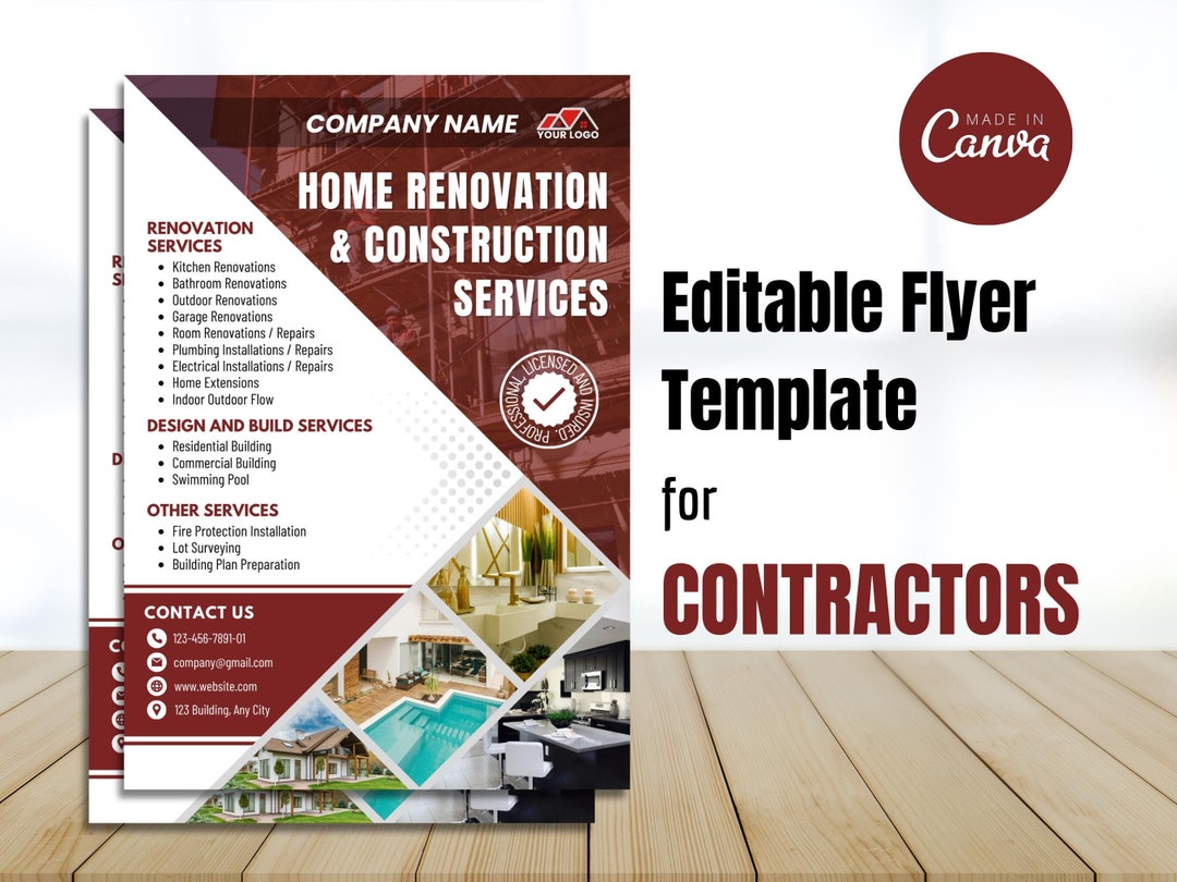 Flyer Templates for Contractors | Contractor Flyer | Home Renovation ...