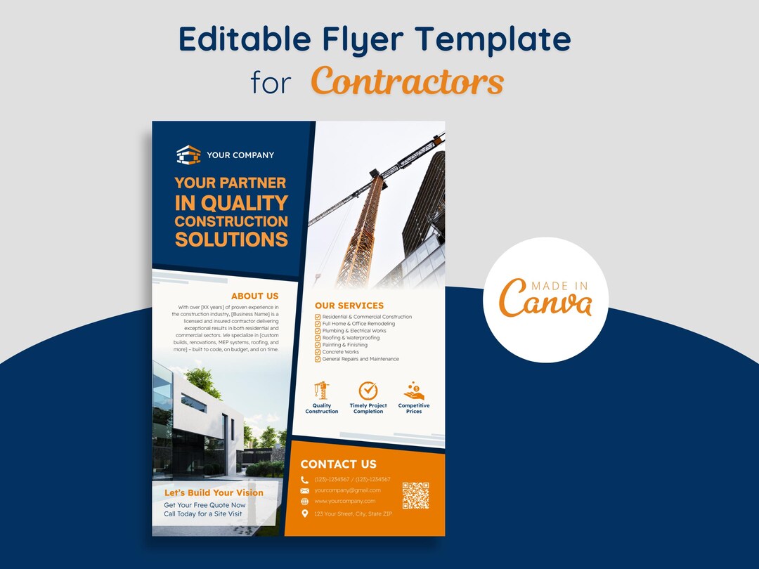 Construction Services Flyer Template | Flyer Templates for Contractors ...