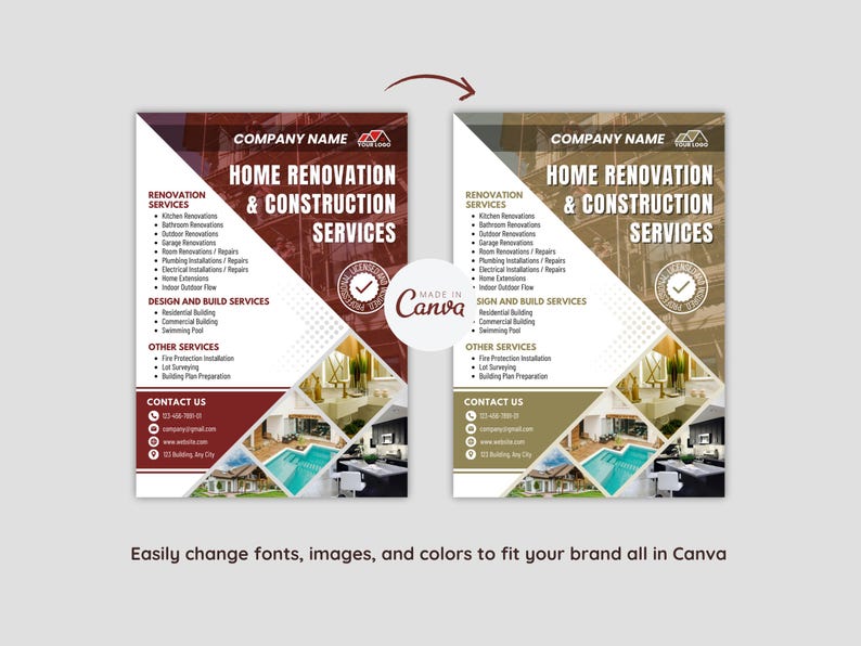 Flyer Templates for Contractors | Contractor Flyer | Home Renovation ...