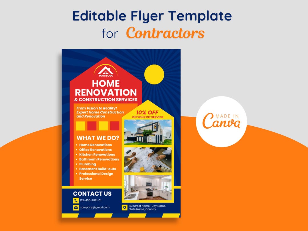 Flyer Templates for Contractors | Contractor Flyer | Home Renovation ...
