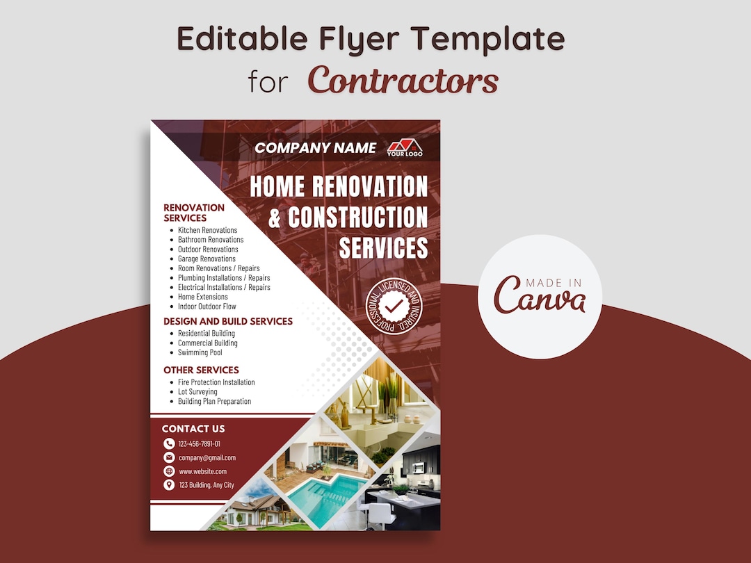 Flyer Templates for Contractors | Contractor Flyer | Home Renovation ...