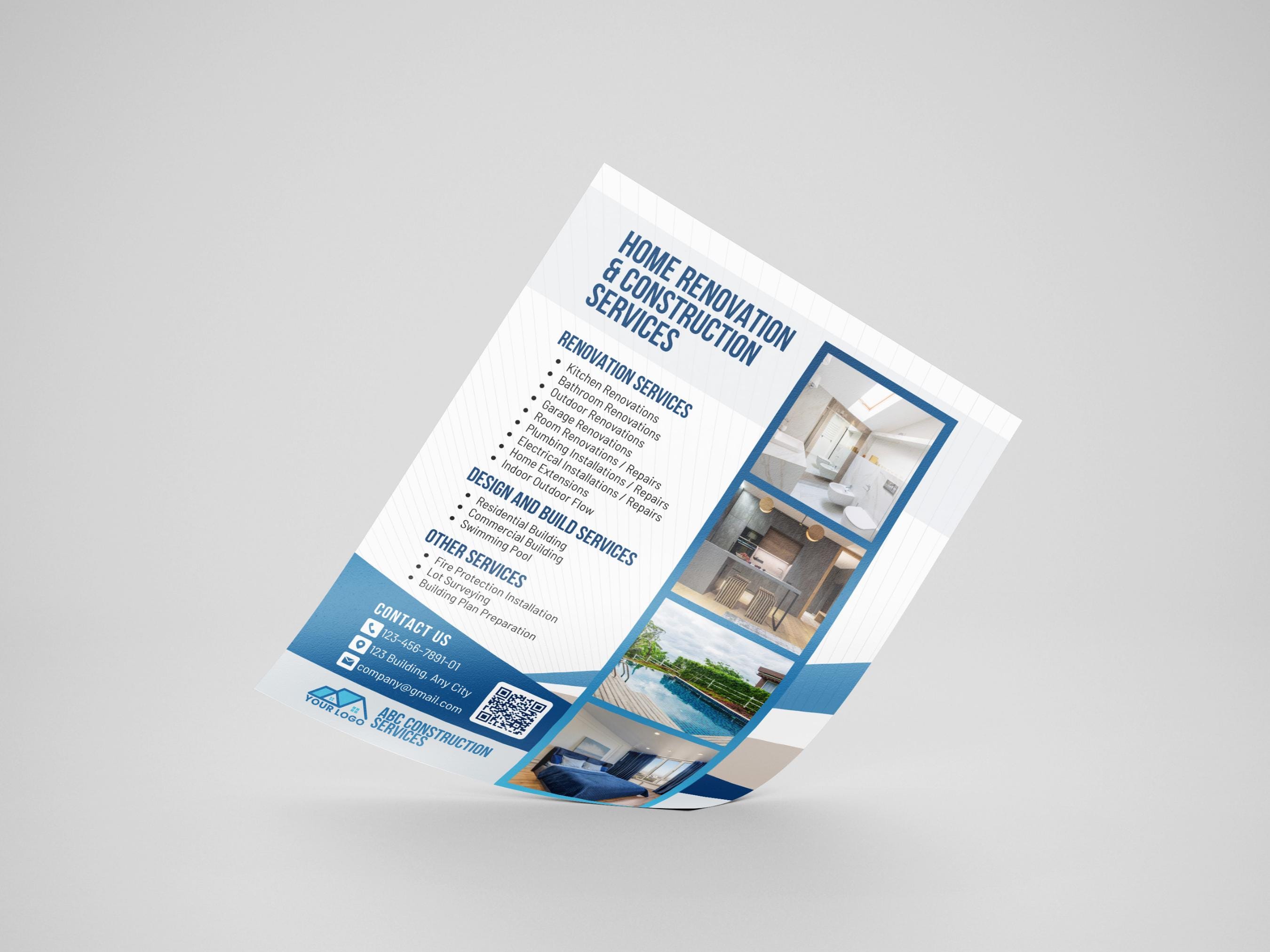Flyer Templates for Contractors | Contractor Flyer | Home Renovation ...