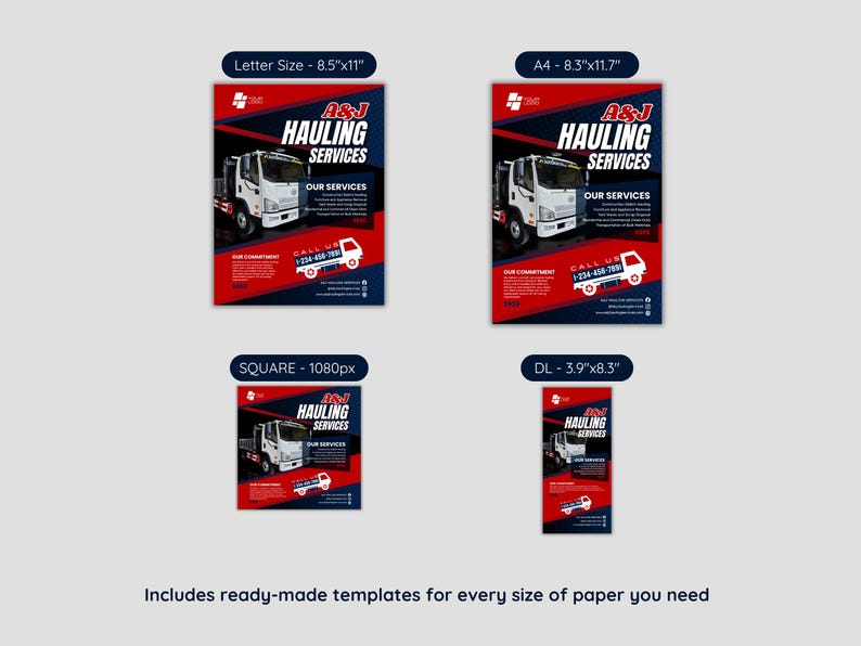 Hauling Services Flyer Template | Flyer Templates for Hauling Services ...