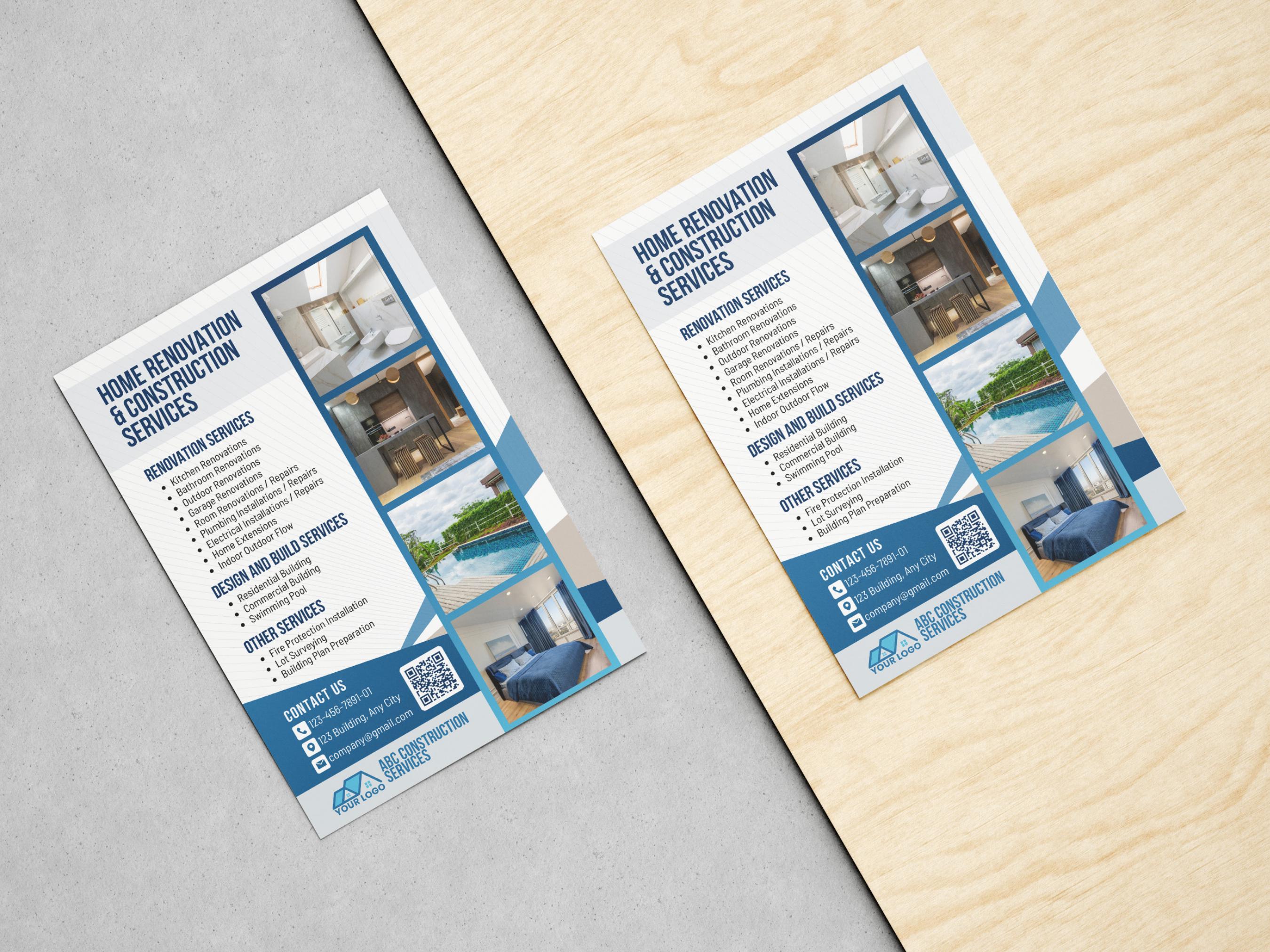 Flyer Templates for Contractors | Contractor Flyer | Home Renovation ...
